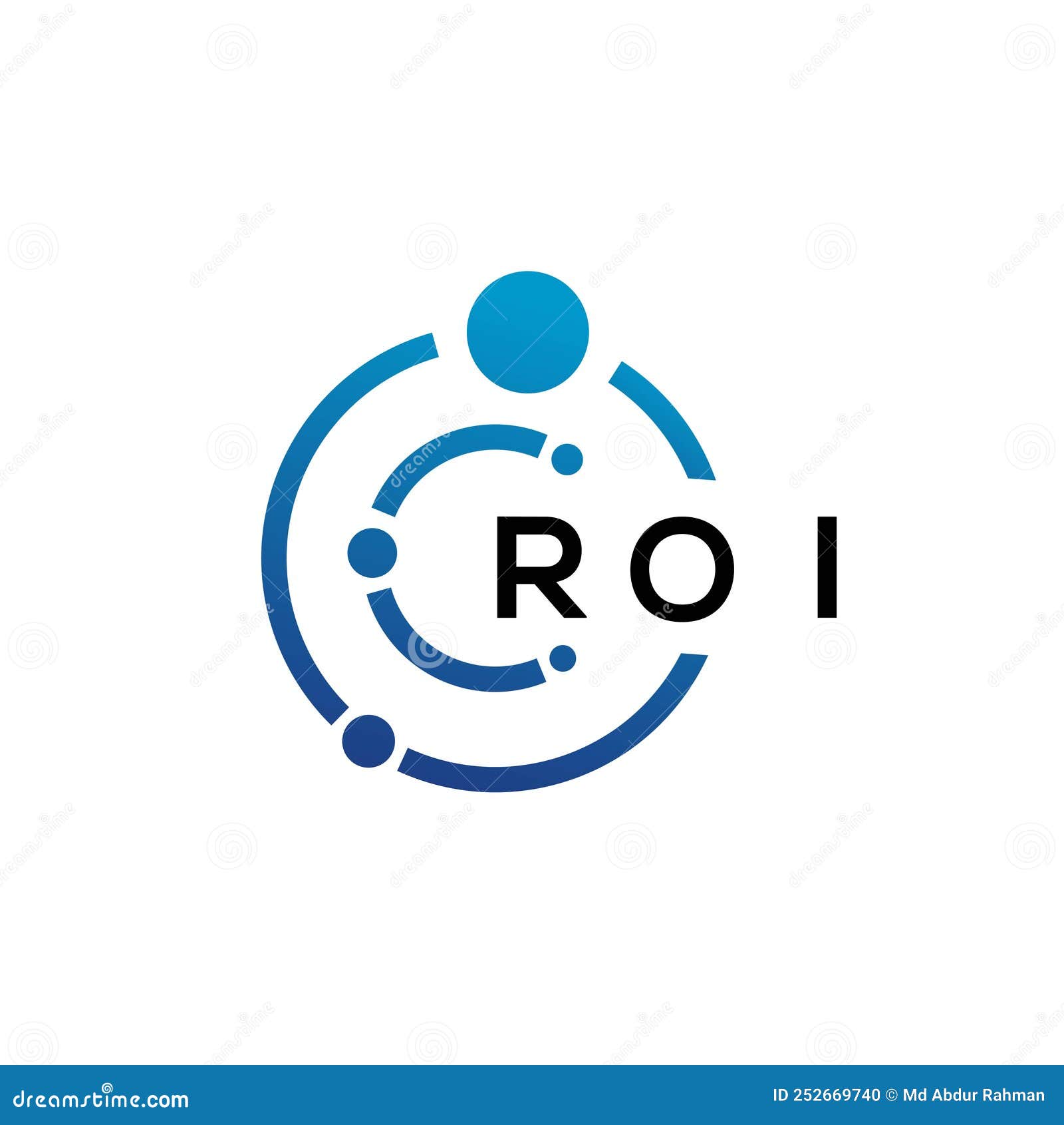 ROI Letter Technology Logo Design on White Background. ROI Creative ...
