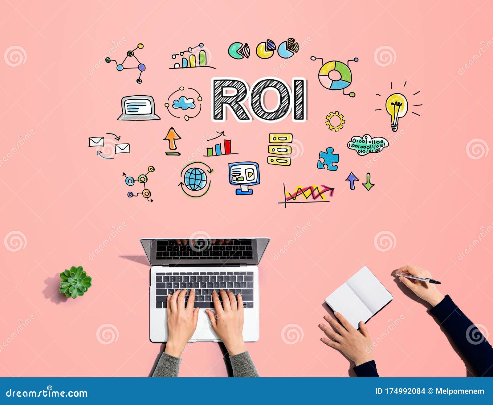 ROI with People Working Together Stock Photo - Image of strategy ...