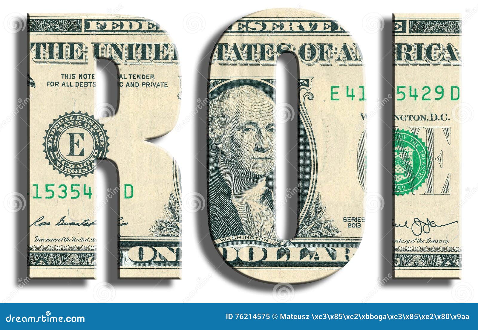 ROI - Return on Investment. US Dollar Texture. Stock Illustration ...