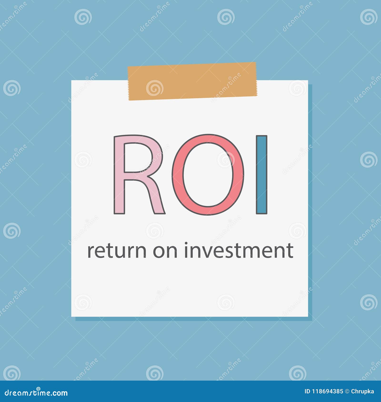ROI Return on Investment Written in a Notebook Paper Stock Vector ...
