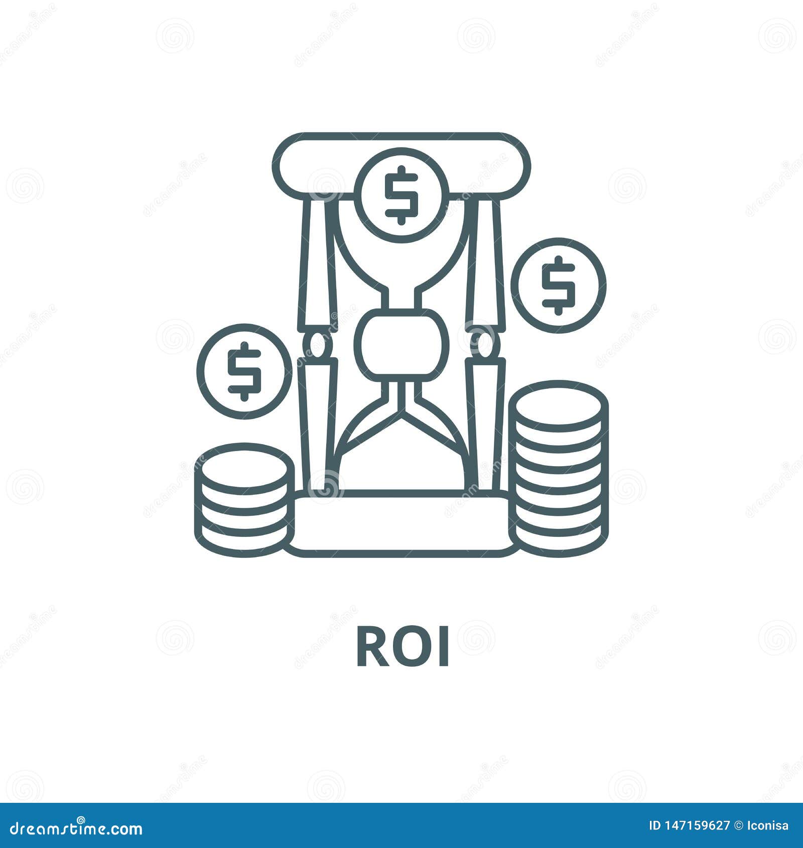 Roi Vector Line Icon, Linear Concept, Outline Sign, Symbol Stock Vector ...