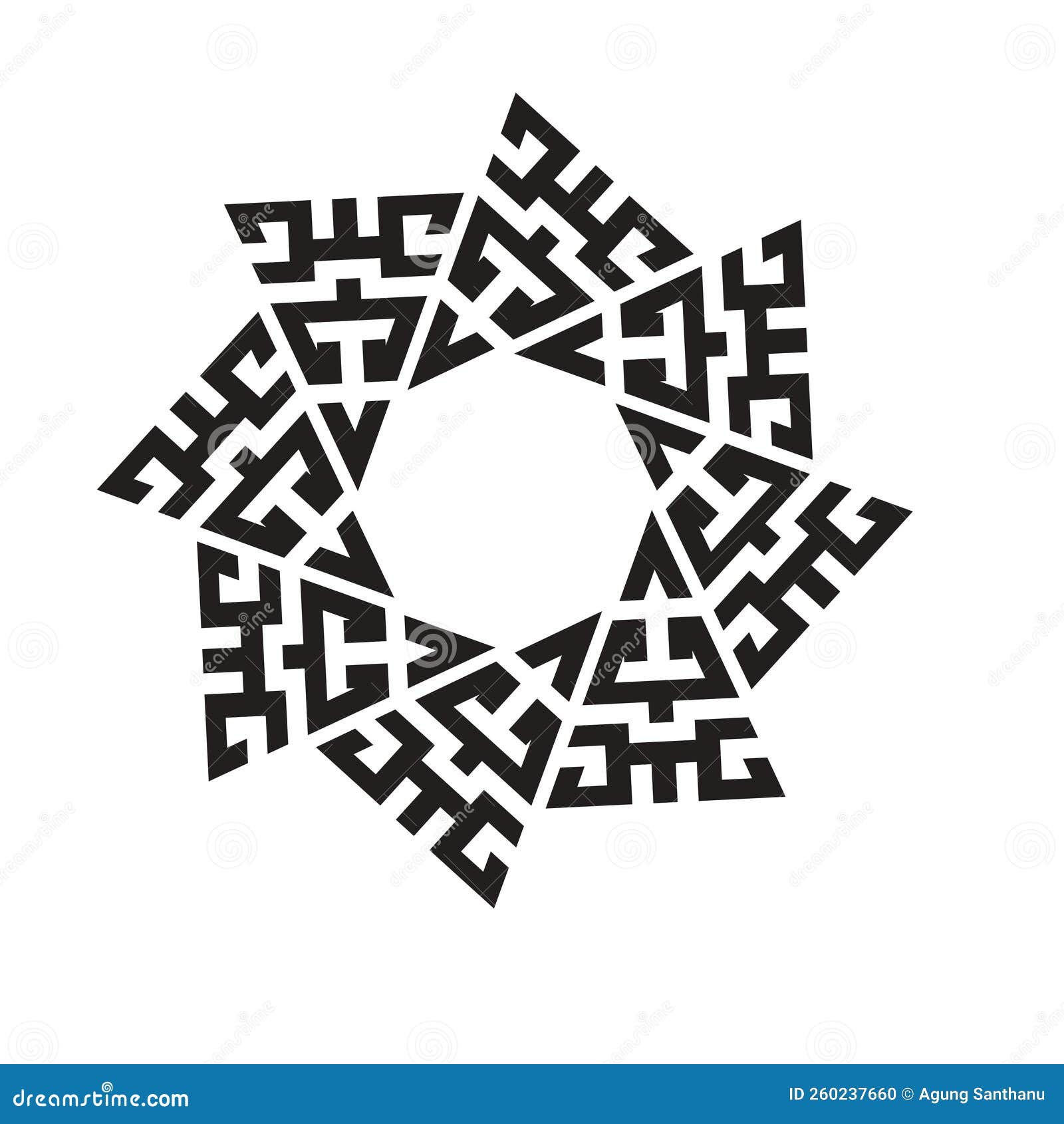 Geometric Circle Ornamental Element. Celtic Maze Ornament. Tribal ...