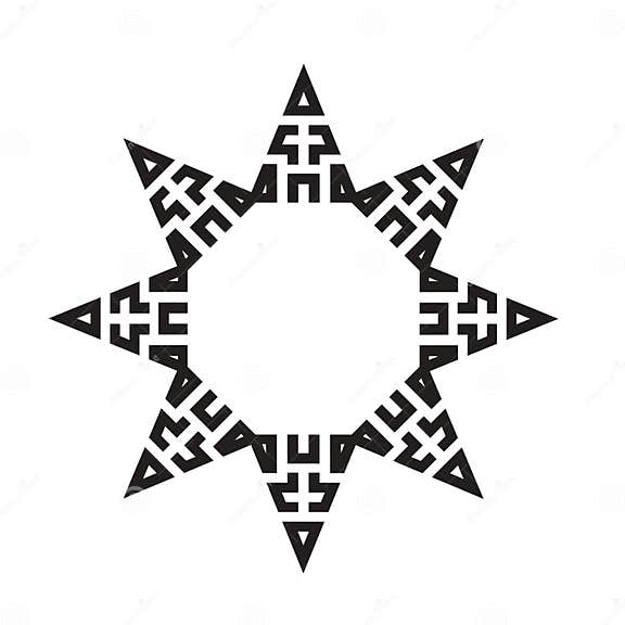 Geometric Circle Ornamental Element. Celtic Maze Ornament. Tribal ...