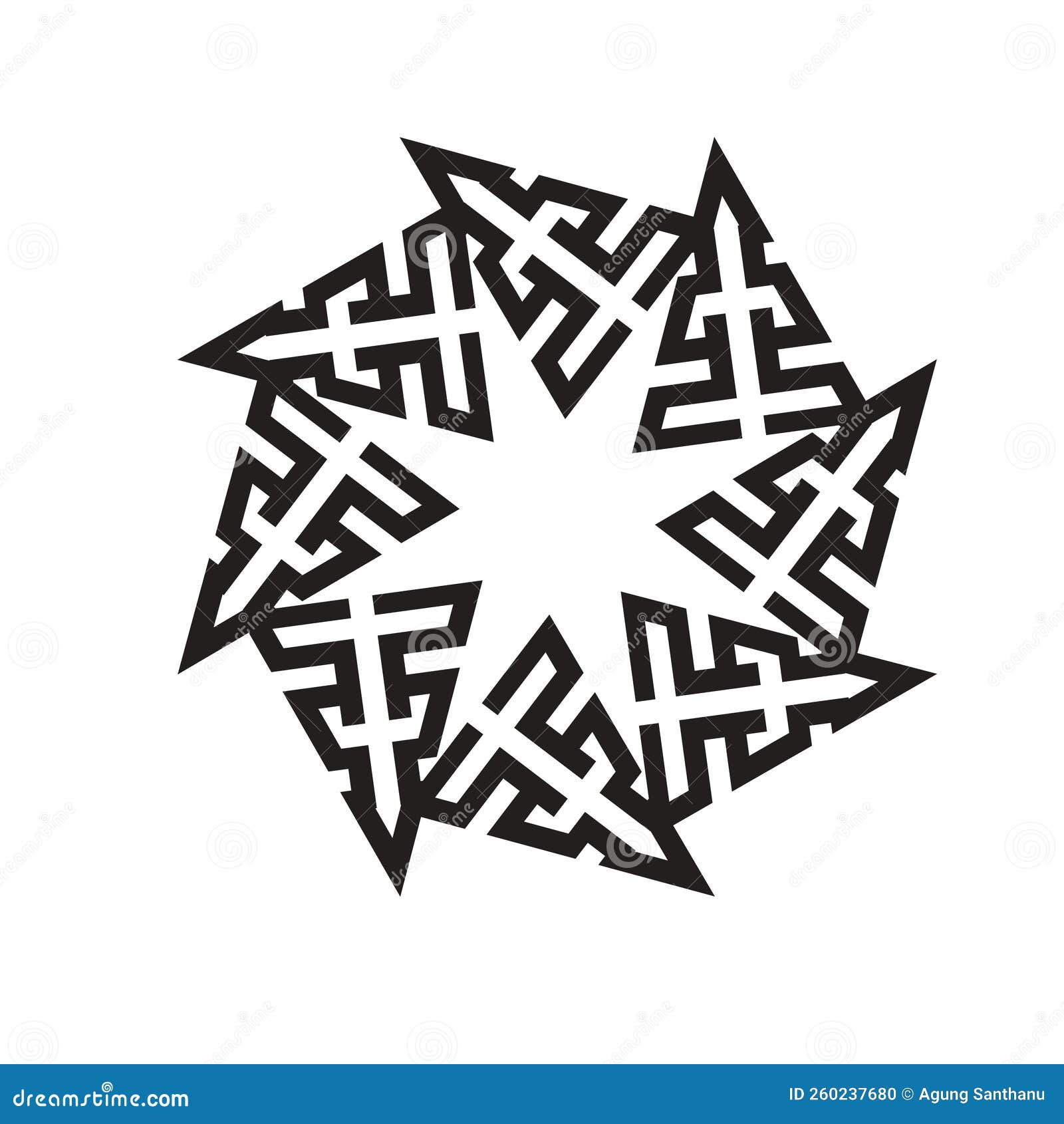 Geometric Circle Ornamental Element. Celtic Maze Ornament. Tribal ...