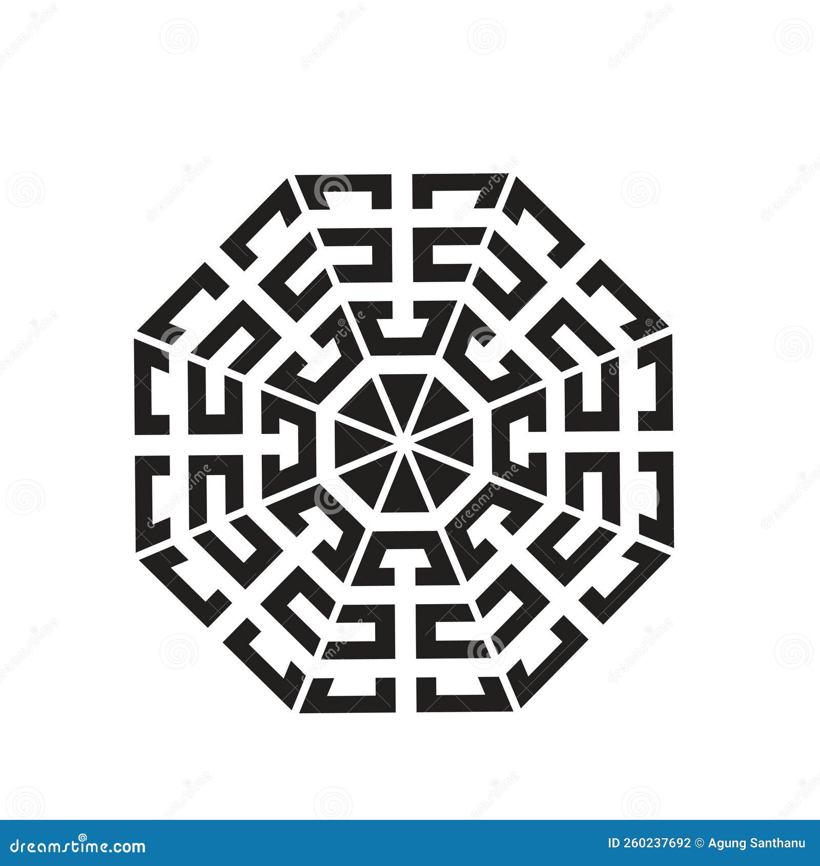 Geometric Circle Ornamental Element. Celtic Maze Ornament. Tribal ...