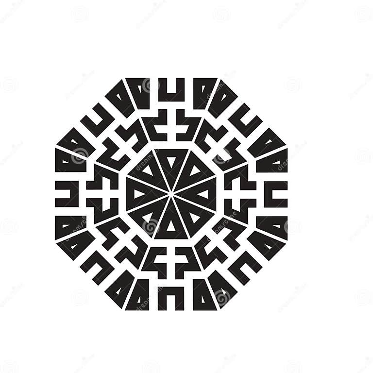 Geometric Circle Ornamental Element. Celtic Maze Ornament. Tribal ...