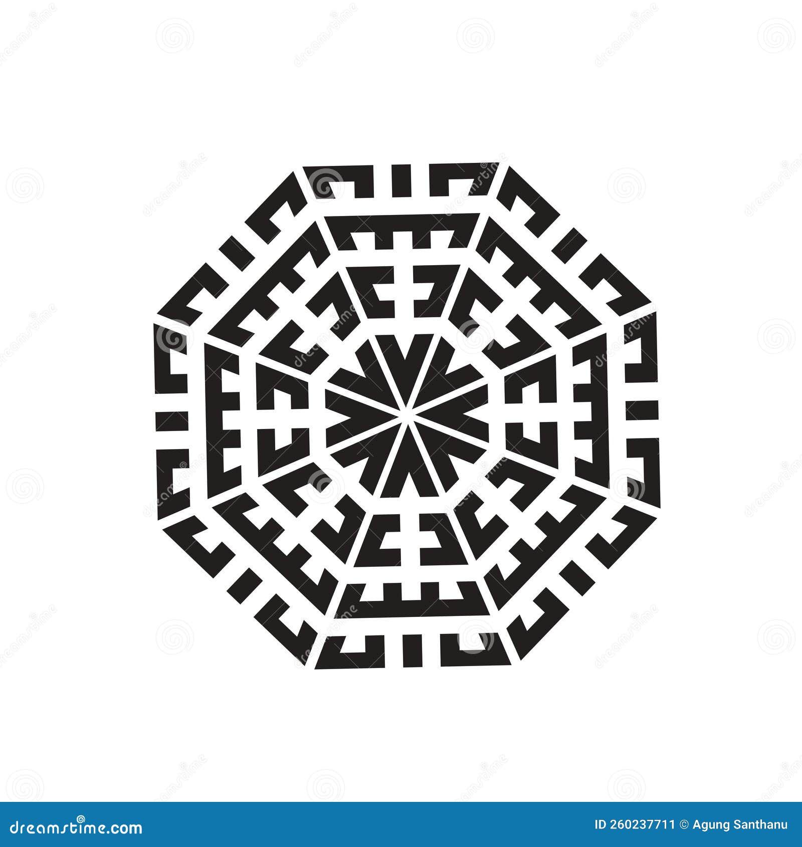 Geometric Circle Ornamental Element. Celtic Maze Ornament. Tribal ...