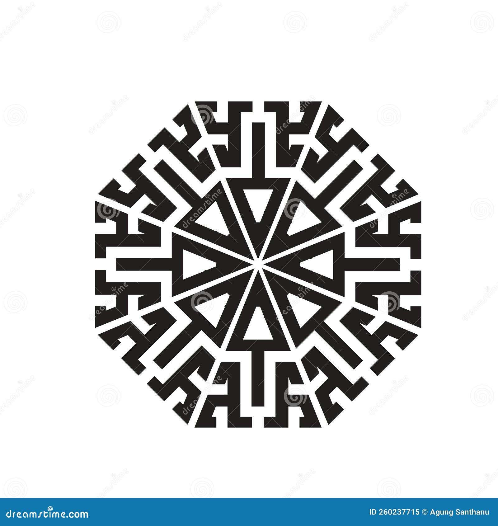 Geometric Circle Ornamental Element. Celtic Maze Ornament. Tribal ...