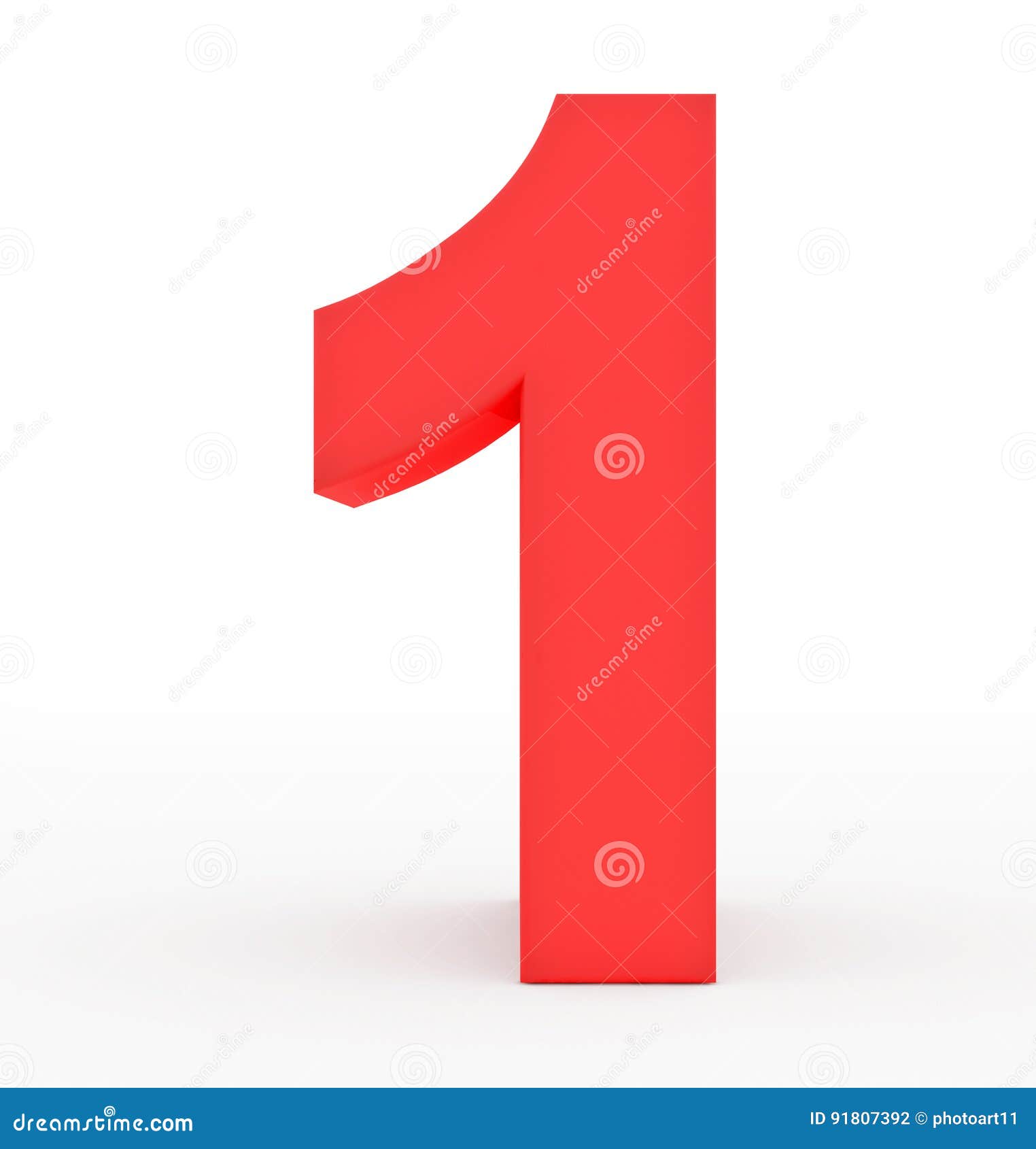 Rojo 3d Del Número 1 En Blanco Stock de ilustración - Ilustración de ...