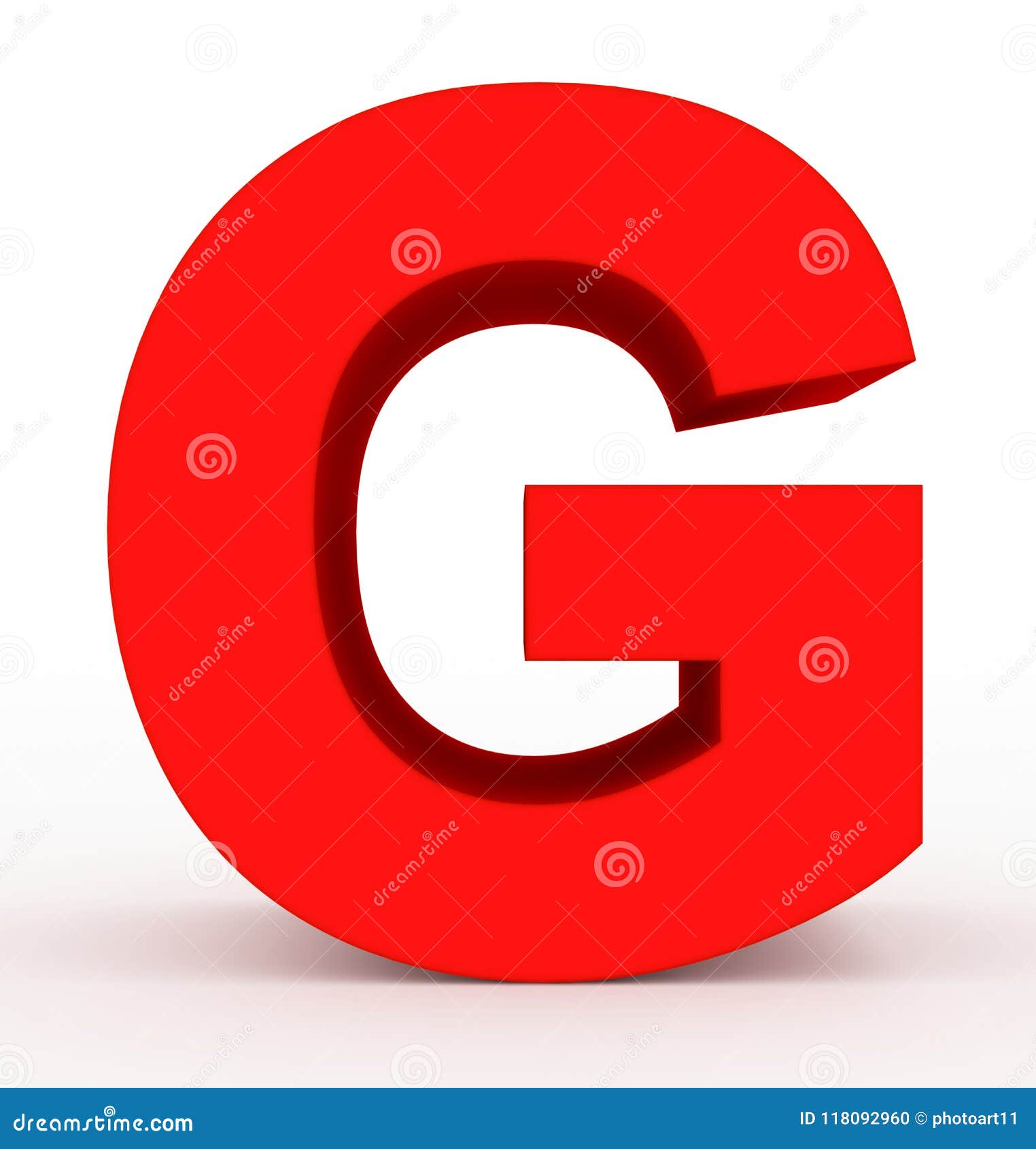 Rojo De G 3d De La Letra Aislado En Blanco Stock de ilustración ...