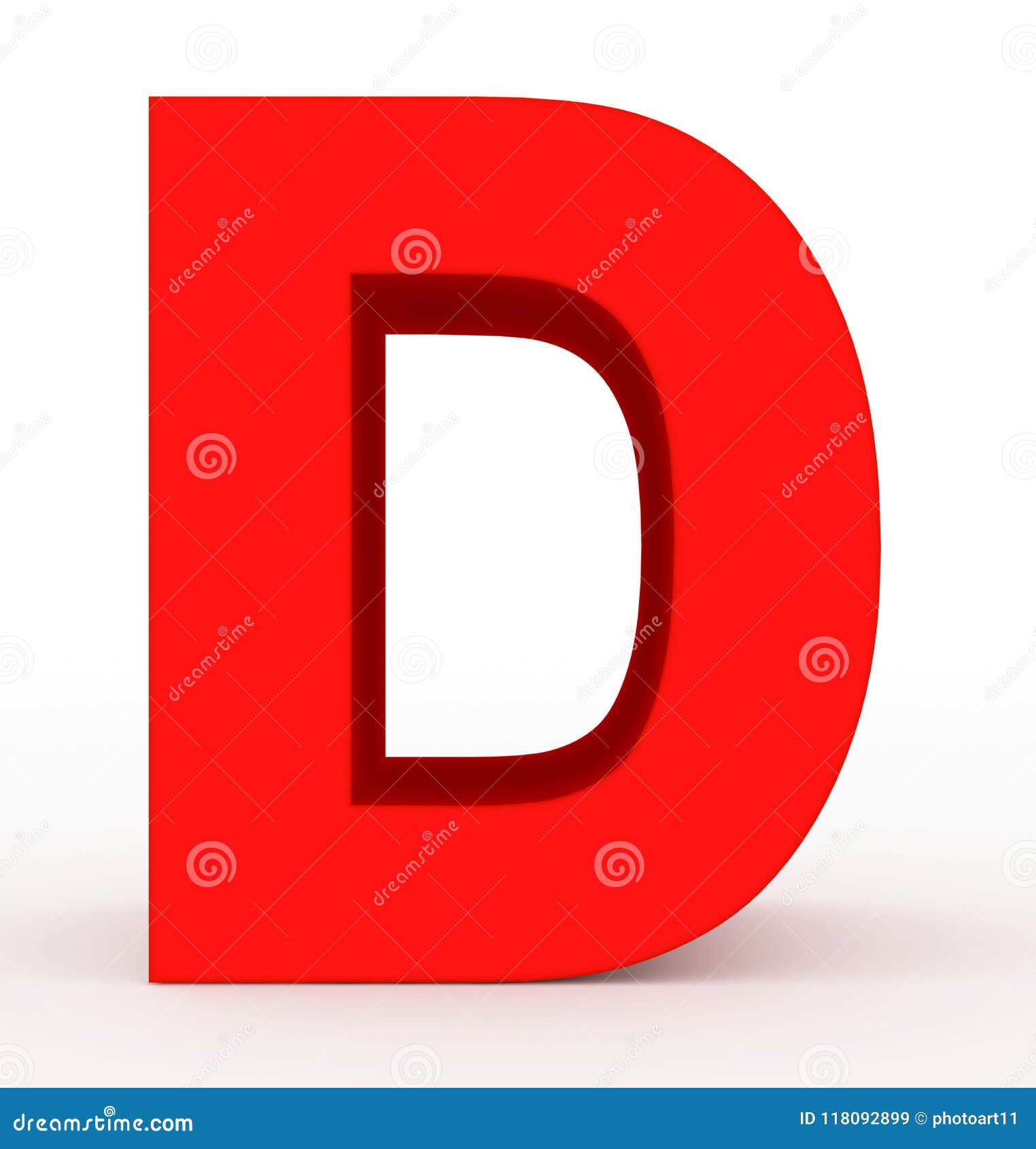 Rojo De La Letra D 3d Aislado En Blanco Stock de ilustración ...