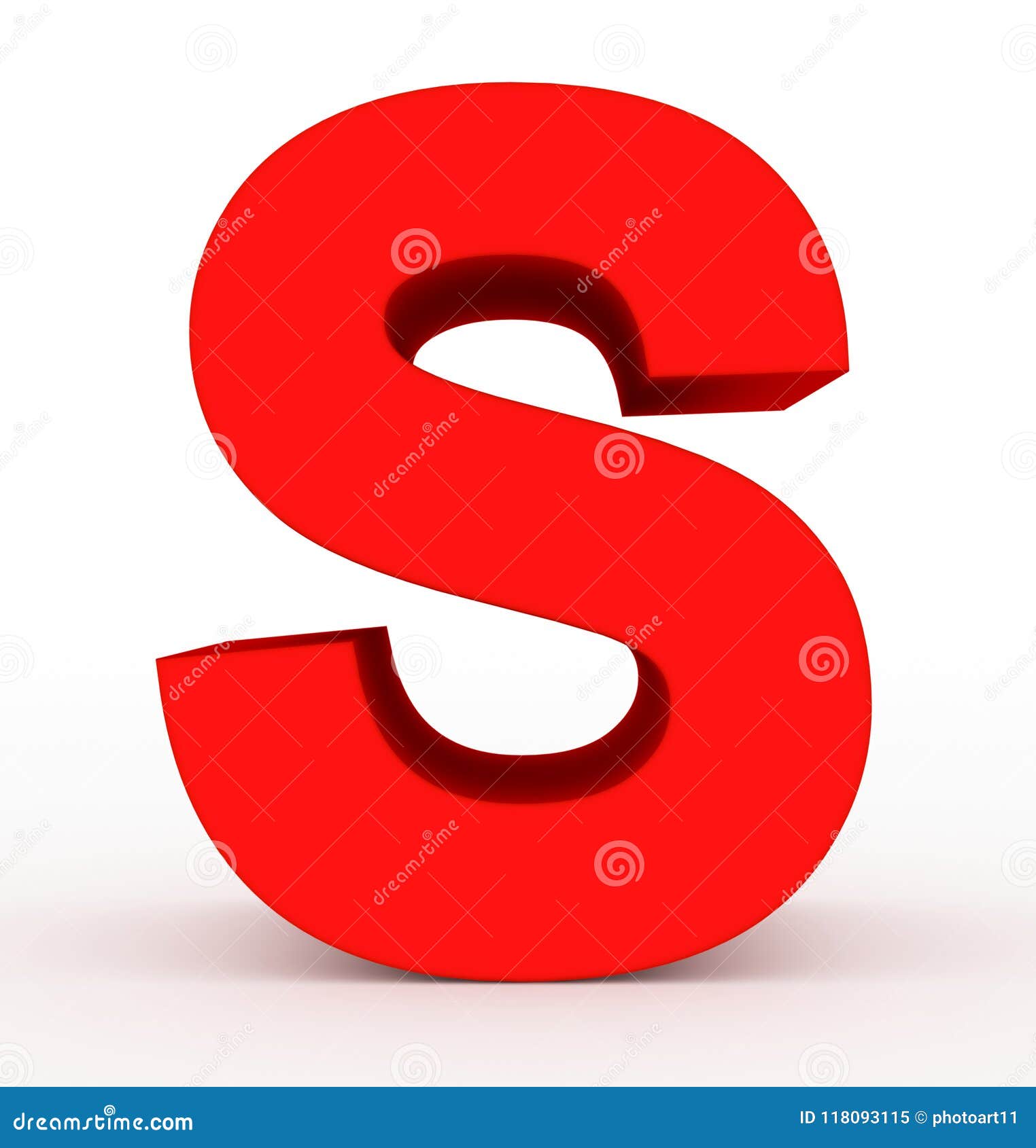 Rojo De La Letra S 3d Aislado En Blanco Stock de ilustración ...