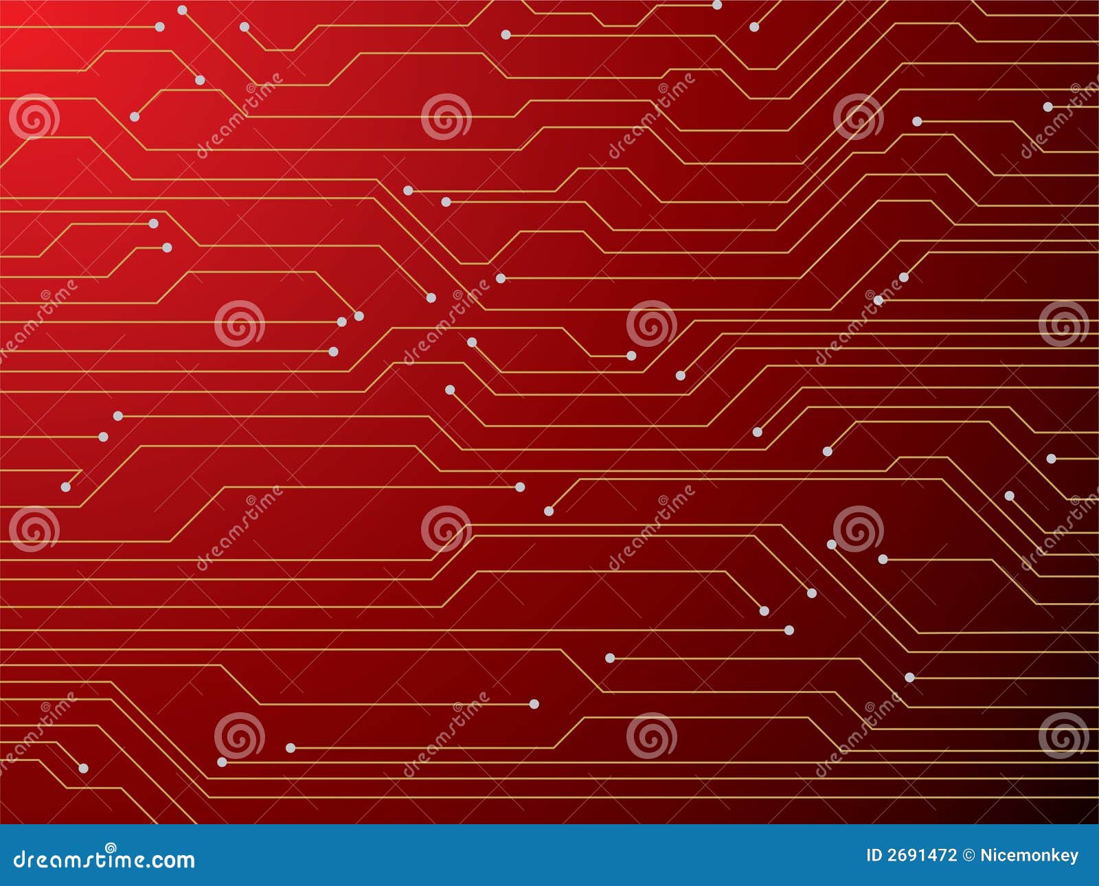 Rojo De La Tarjeta De Circuitos Ilustración del Vector - Ilustración de ...