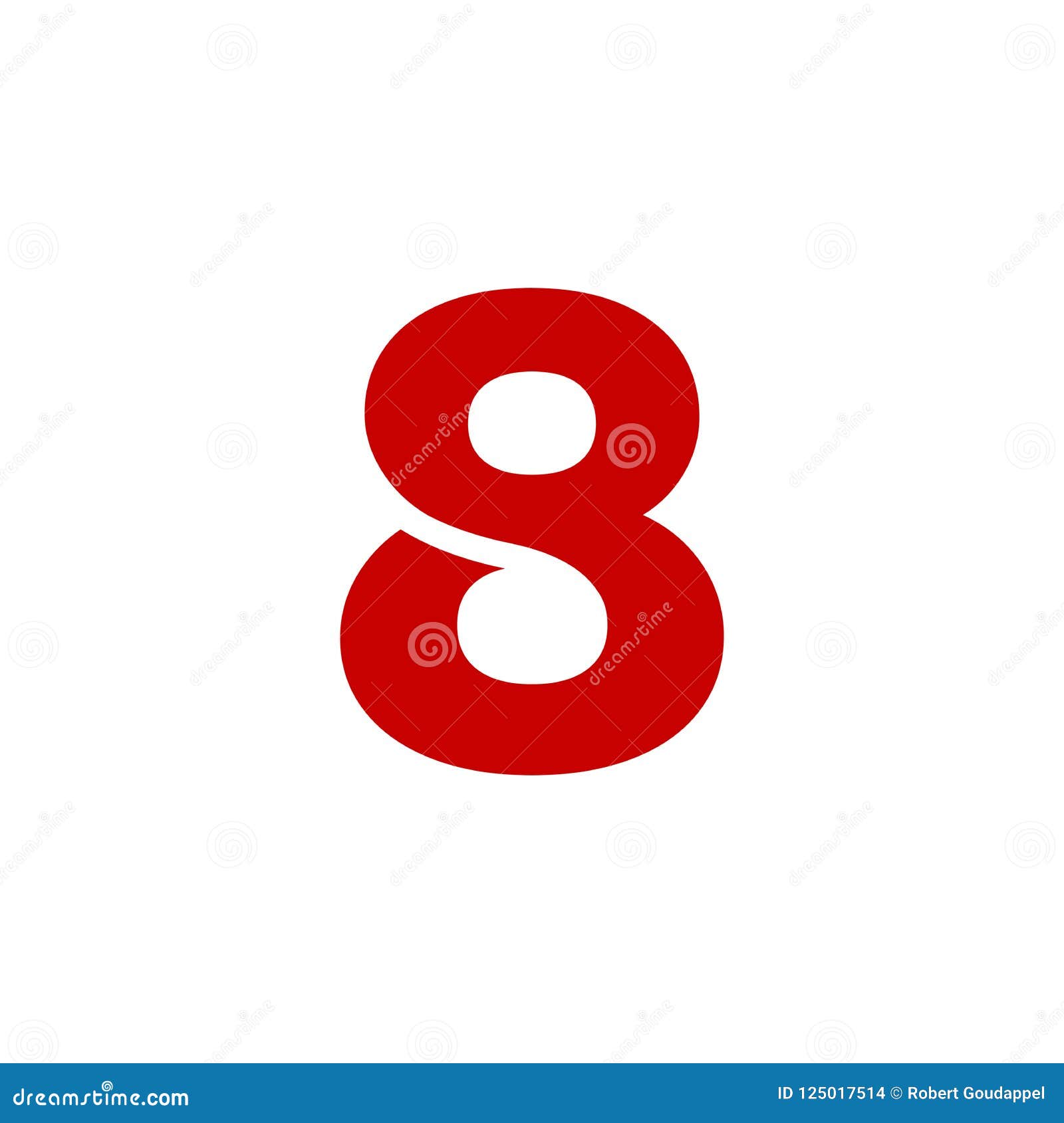 Rojo De Logo Number 8 Del Vector Ilustración del Vector - Ilustración ...