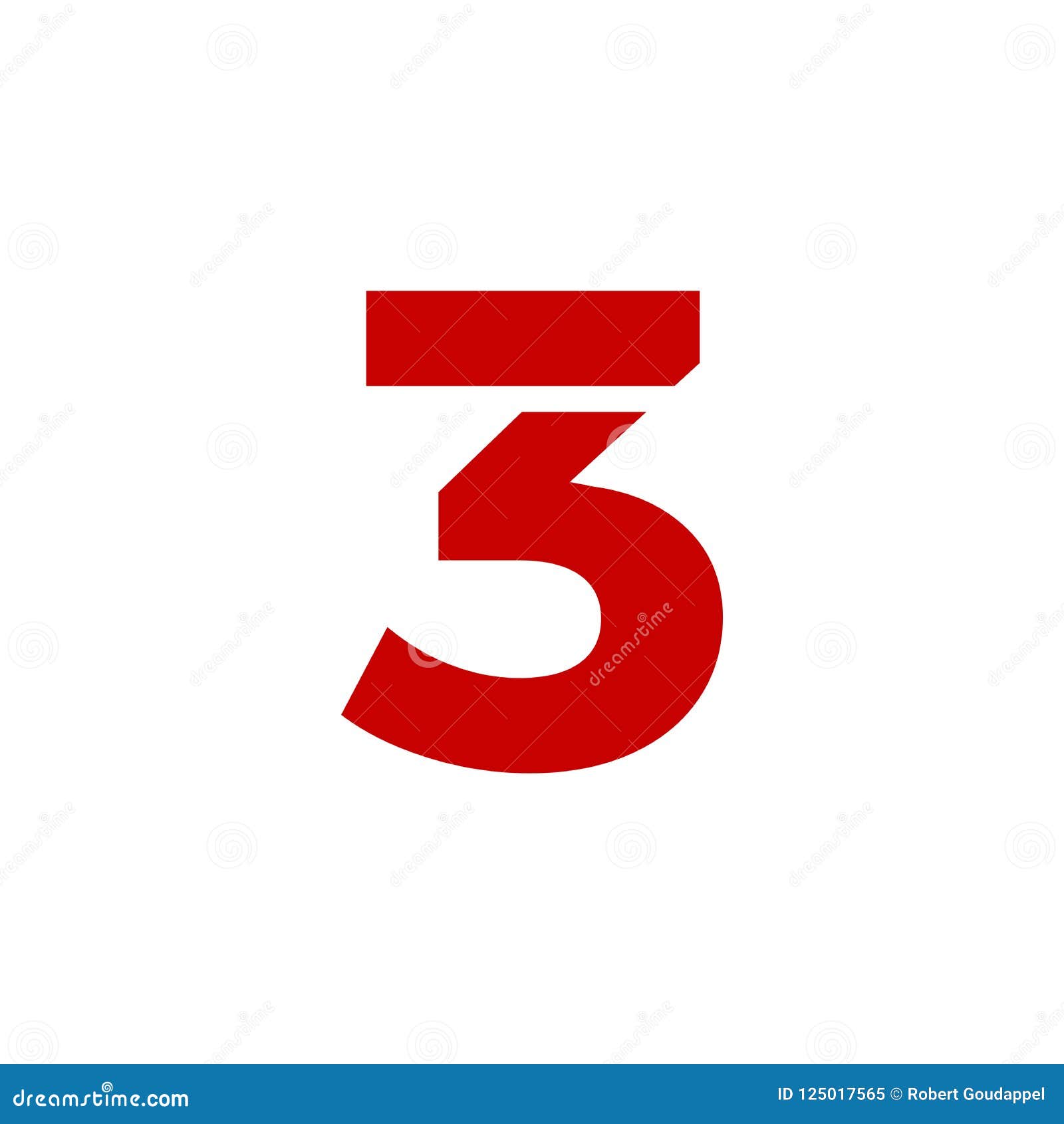 Rojo De Logo Number 3 Del Vector Ilustración del Vector - Ilustración ...