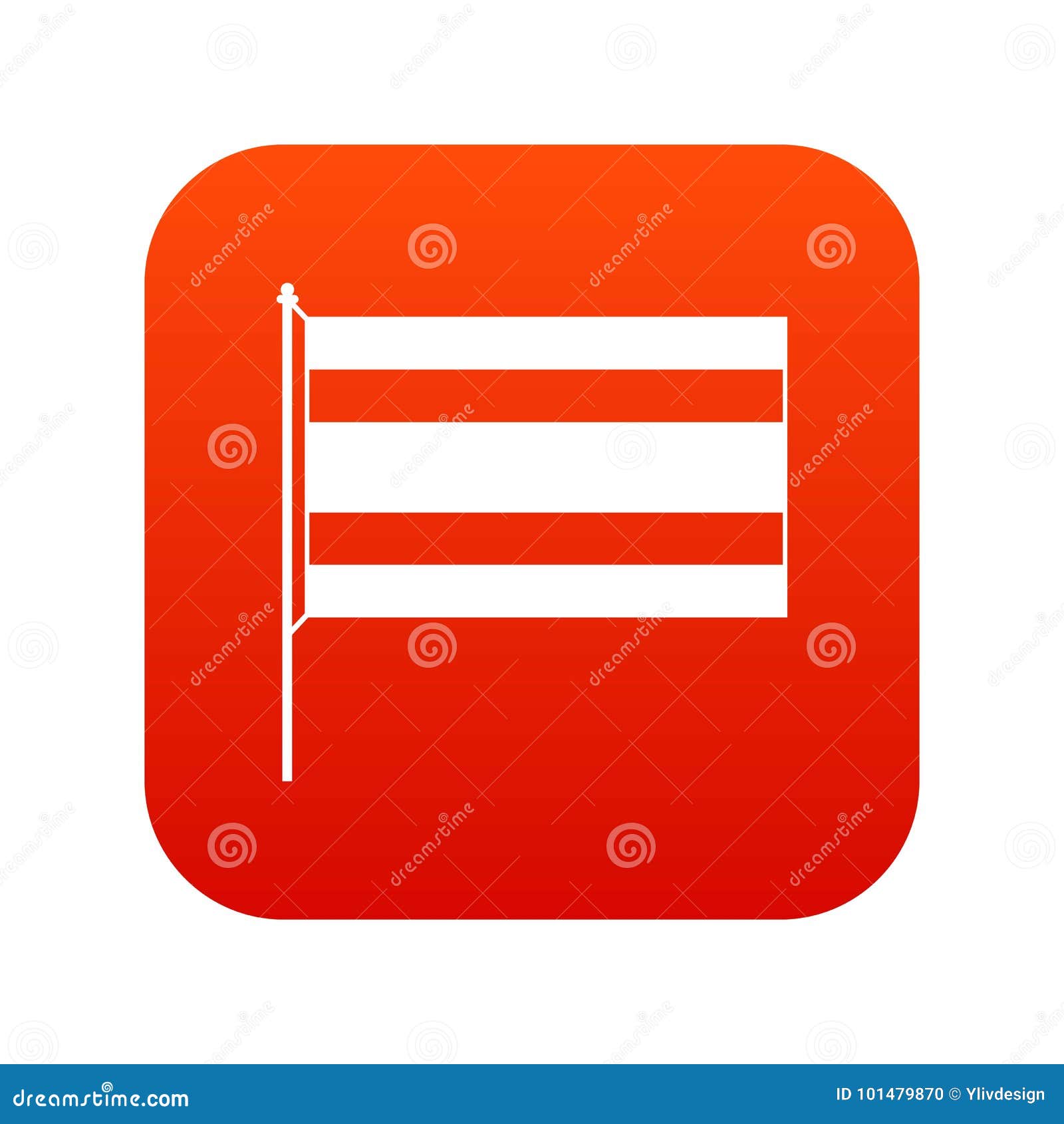 Rojo Digital Del Icono De La Bandera Ilustración del Vector ...