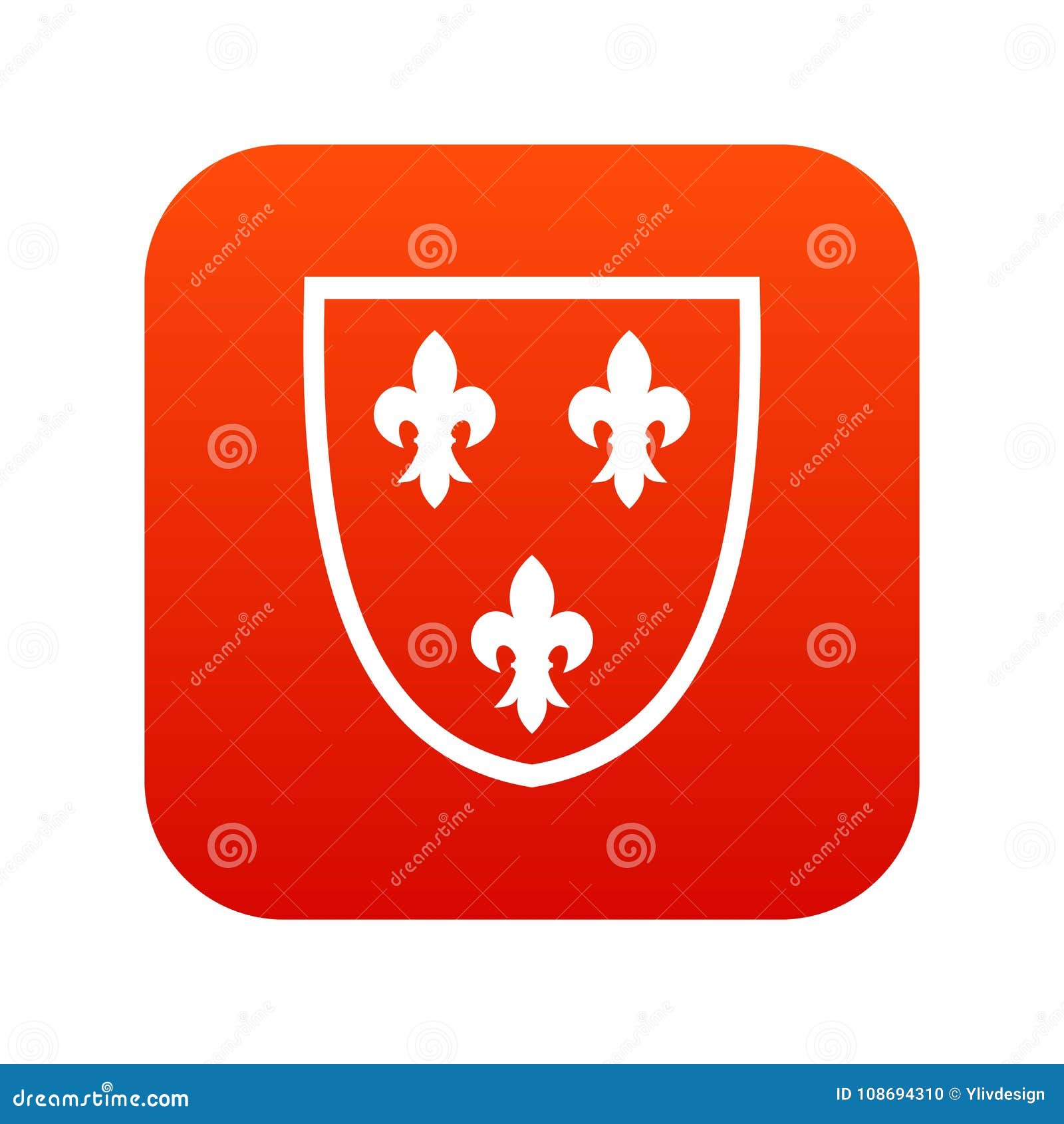 Rojo Digital Del Icono De La Cresta Ilustración del Vector ...