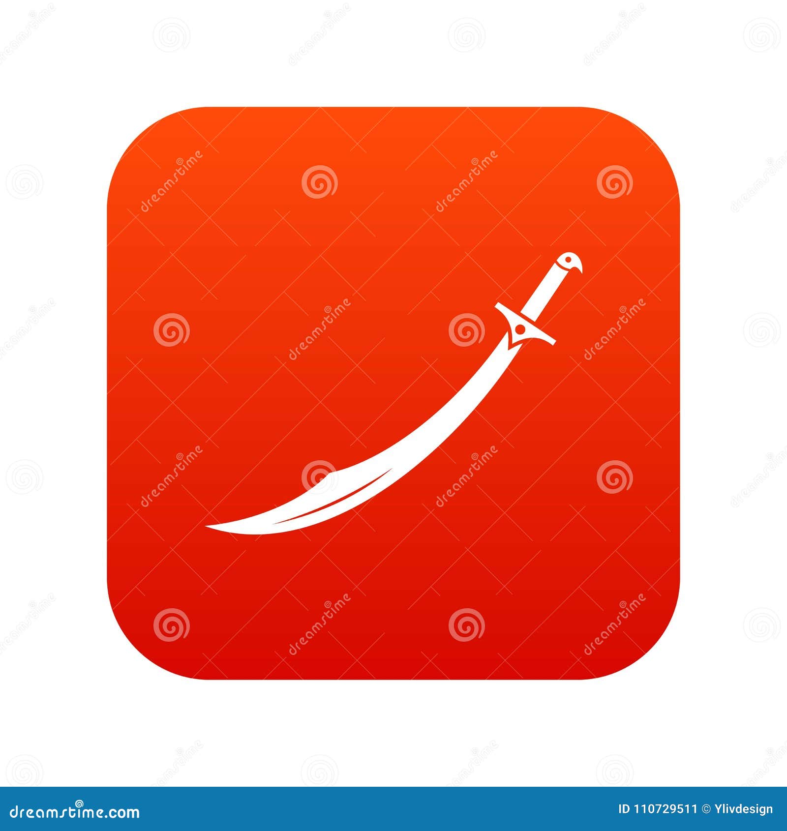Rojo Digital Del Icono De La Espada De La Cimitarra Ilustración del ...
