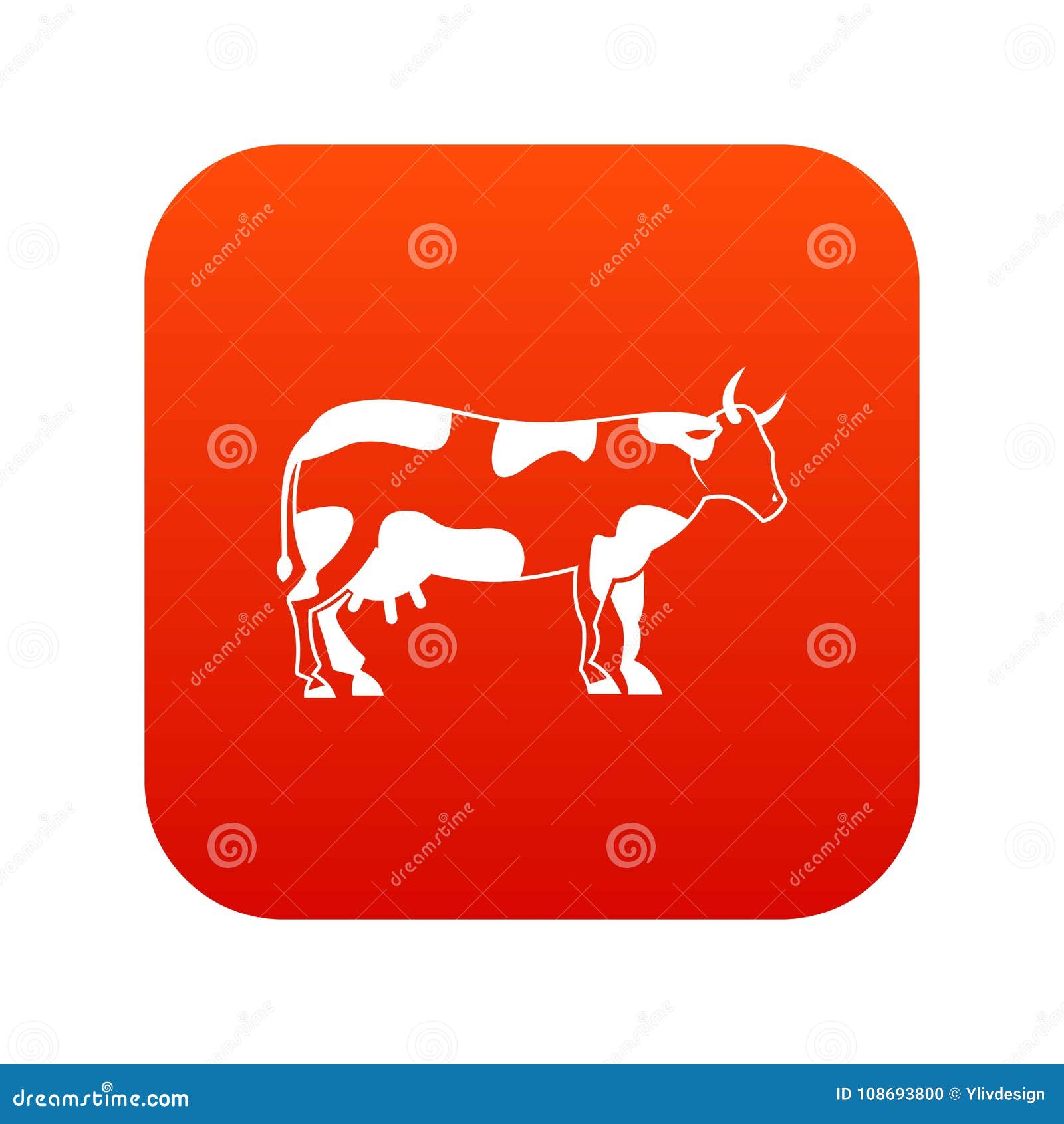 Rojo Digital Del Icono De La Vaca Ilustración del Vector - Ilustración ...