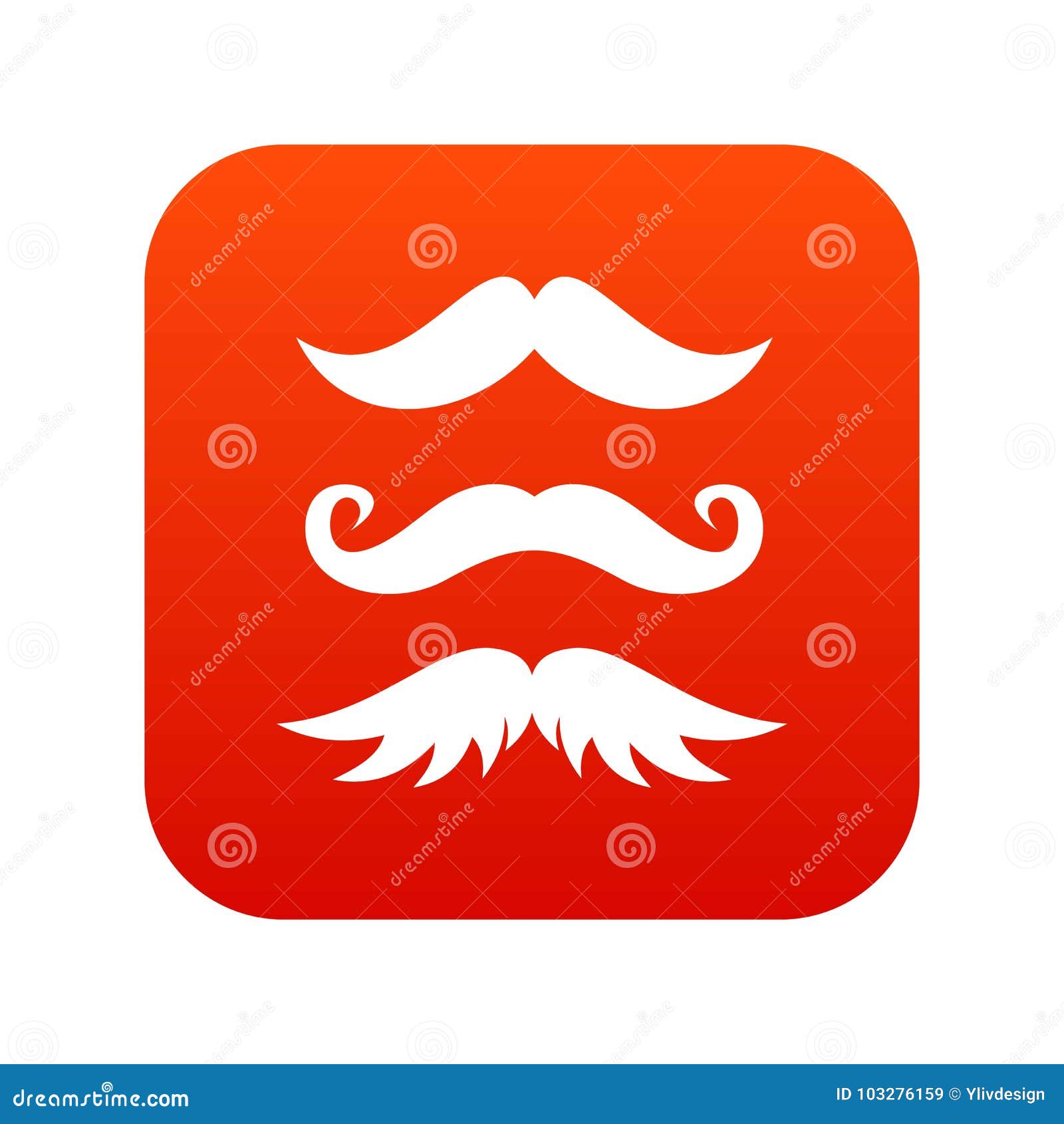 Rojo Digital Del Icono De Los Bigotes Ilustración del Vector ...
