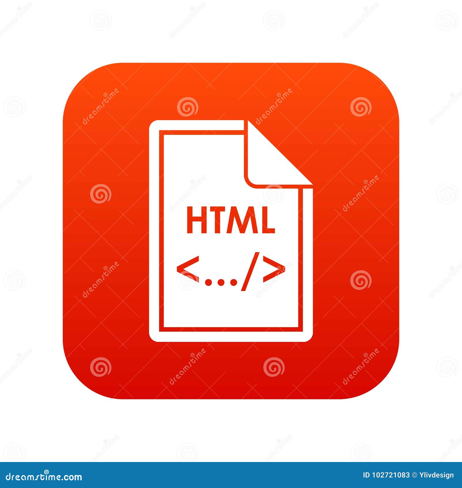 Rojo Digital Del Icono Del HTML Del Fichero Ilustración del Vector ...