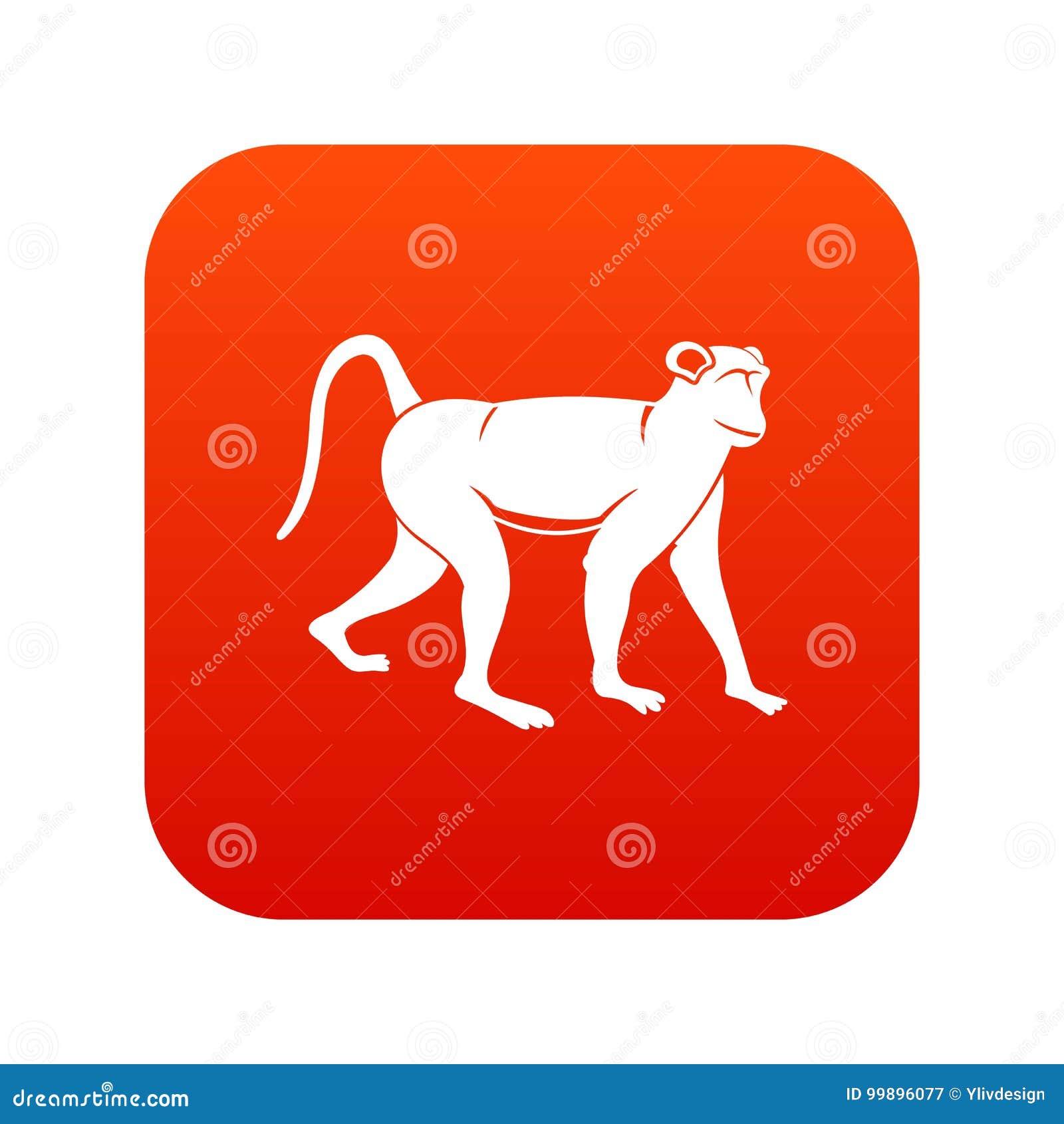 Rojo Digital Del Icono Del Mono Ilustración del Vector - Ilustración de ...