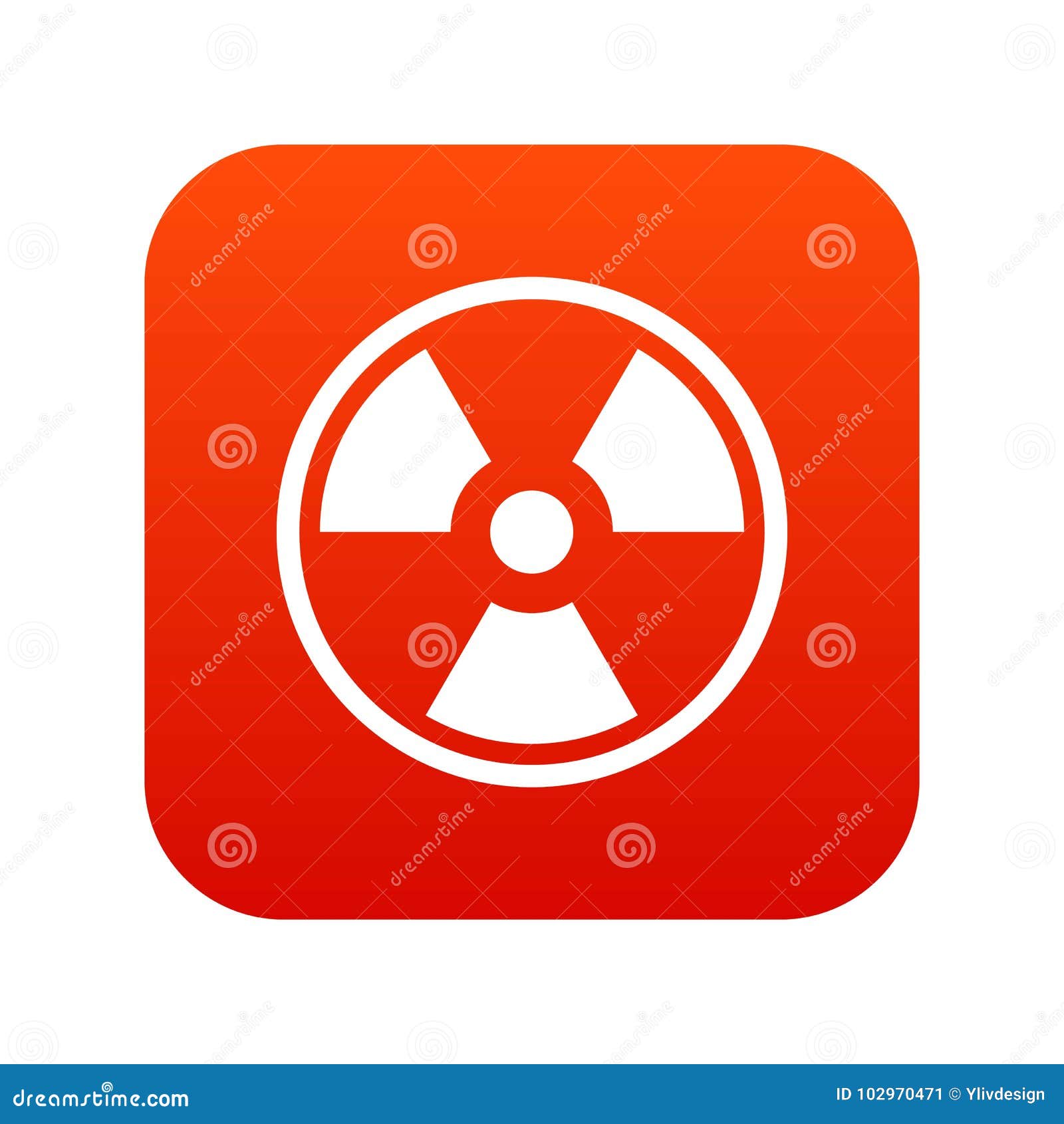 Rojo Digital Del Icono Nuclear Del Peligro Ilustración del Vector ...