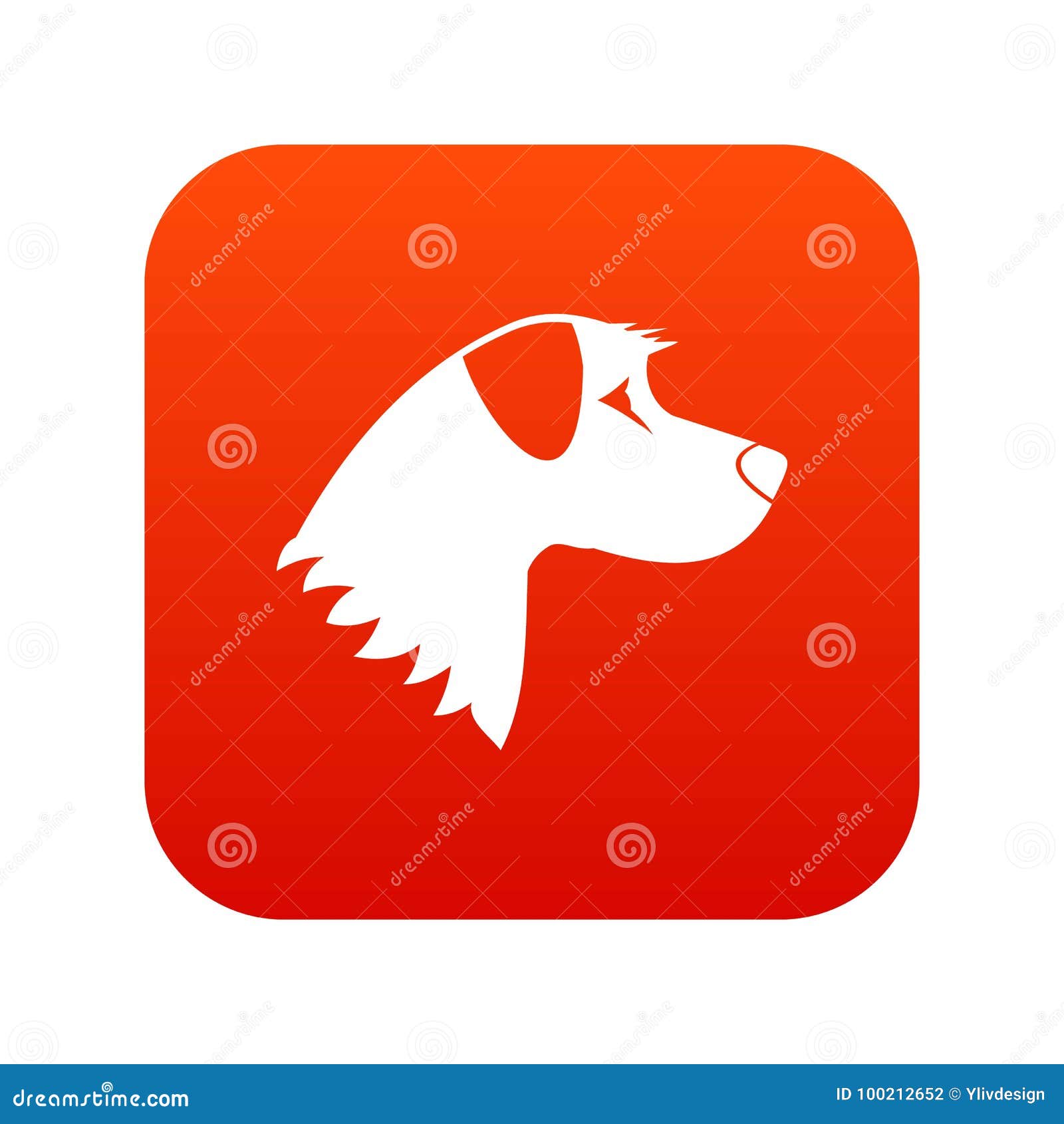 Rojo Digital Del Icono Del Perro Ilustración del Vector - Ilustración ...