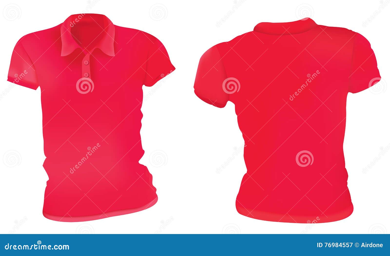 Rojo Polo Shirts Template De Las Mujeres Ilustración del Vector ...