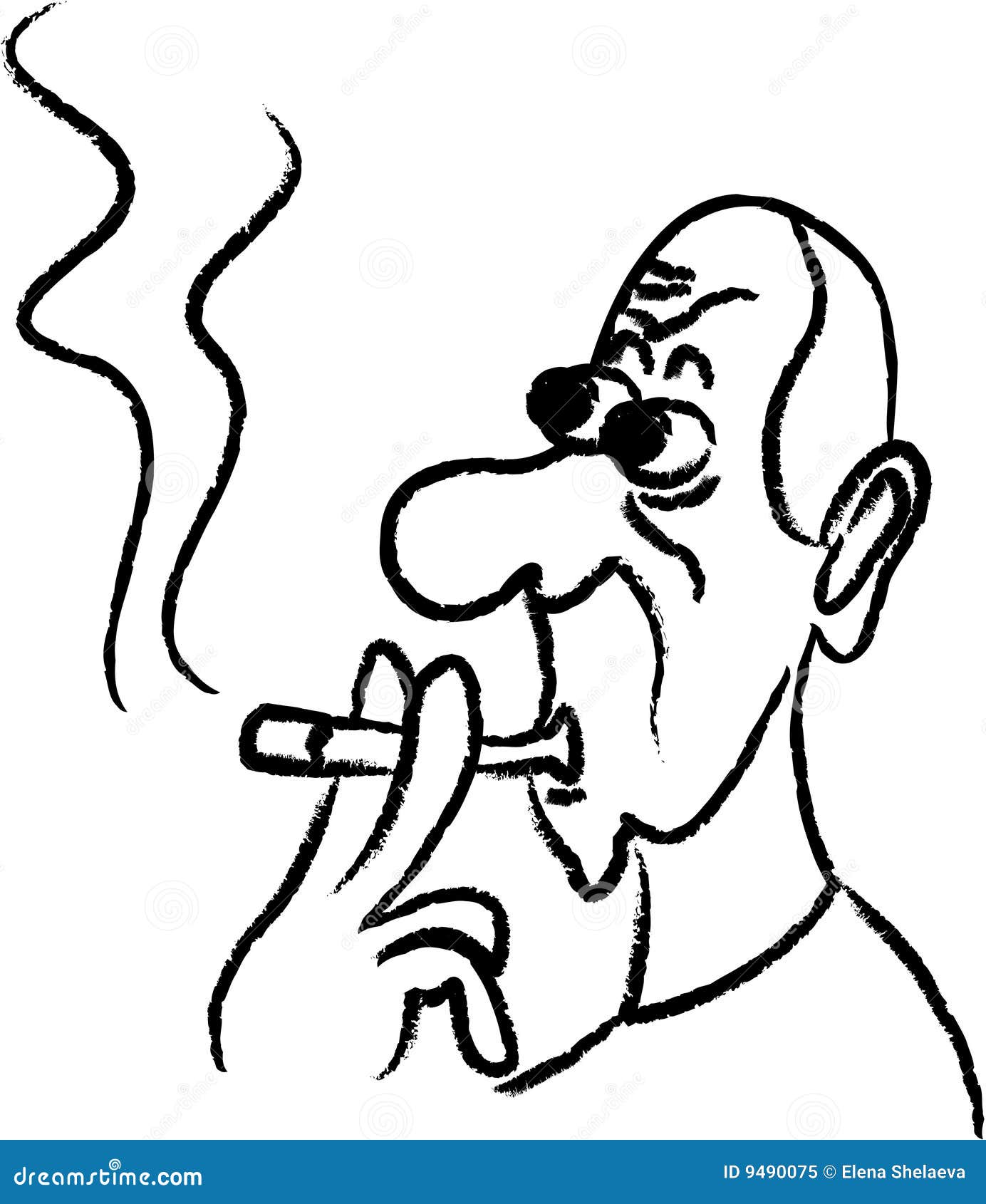 Rokende mens stock illustratie. Illustration of forsake - 9490075