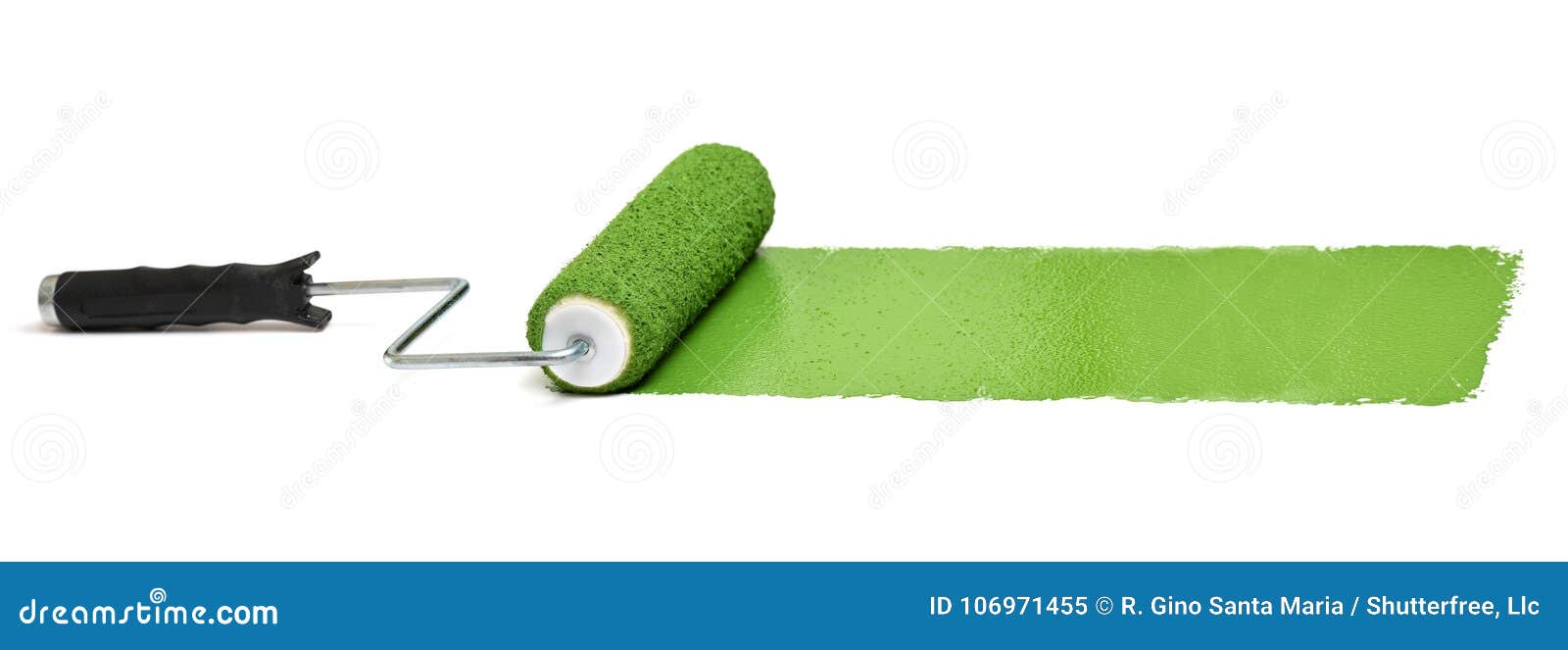 Rol met Groene Verf stock afbeelding. Image of panoramisch - 106971455