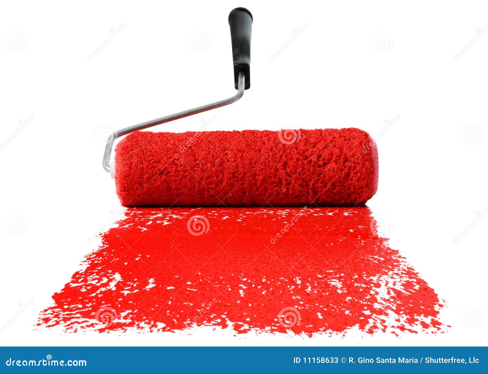 Rol met Rode Verf stock afbeelding. Image of kleur, schilderij - 11158633