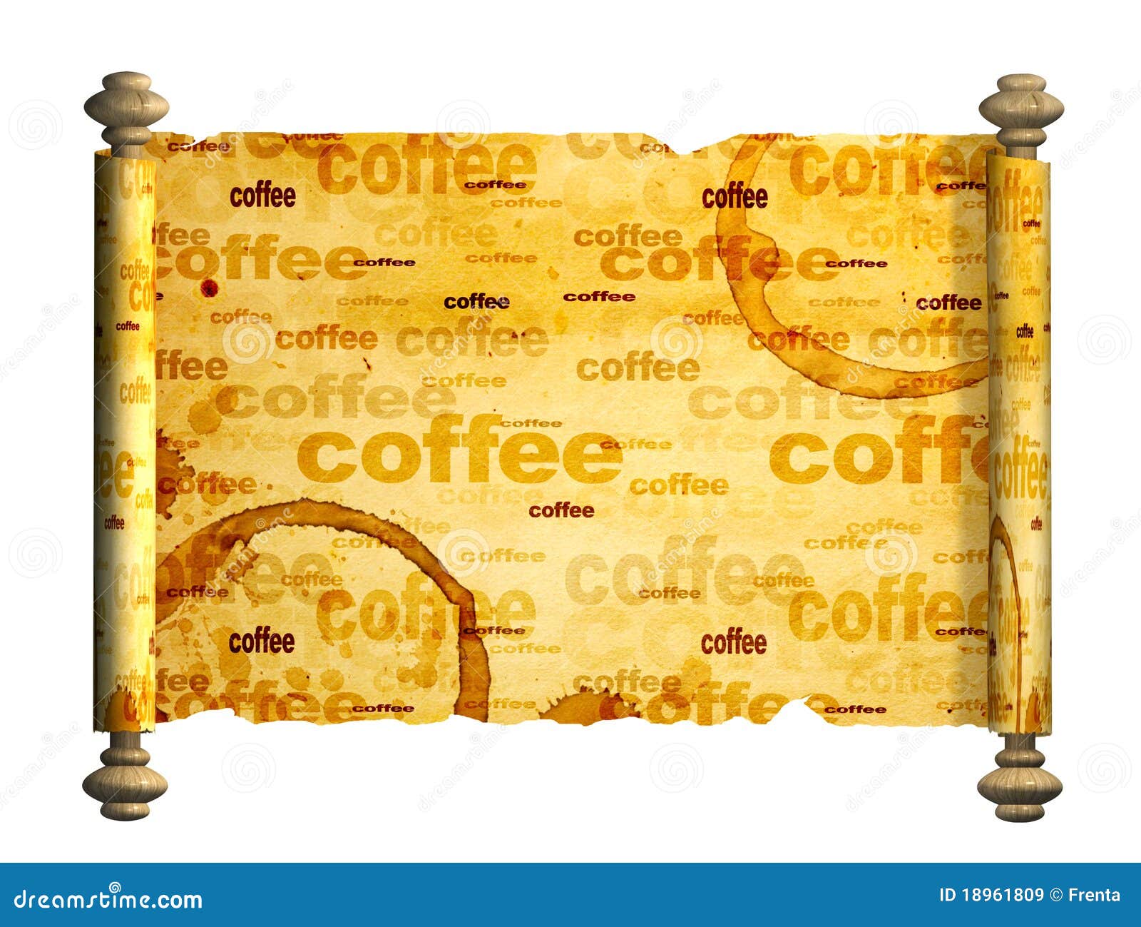 Rol van oud perkament stock illustratie. Illustration of vloeistof ...