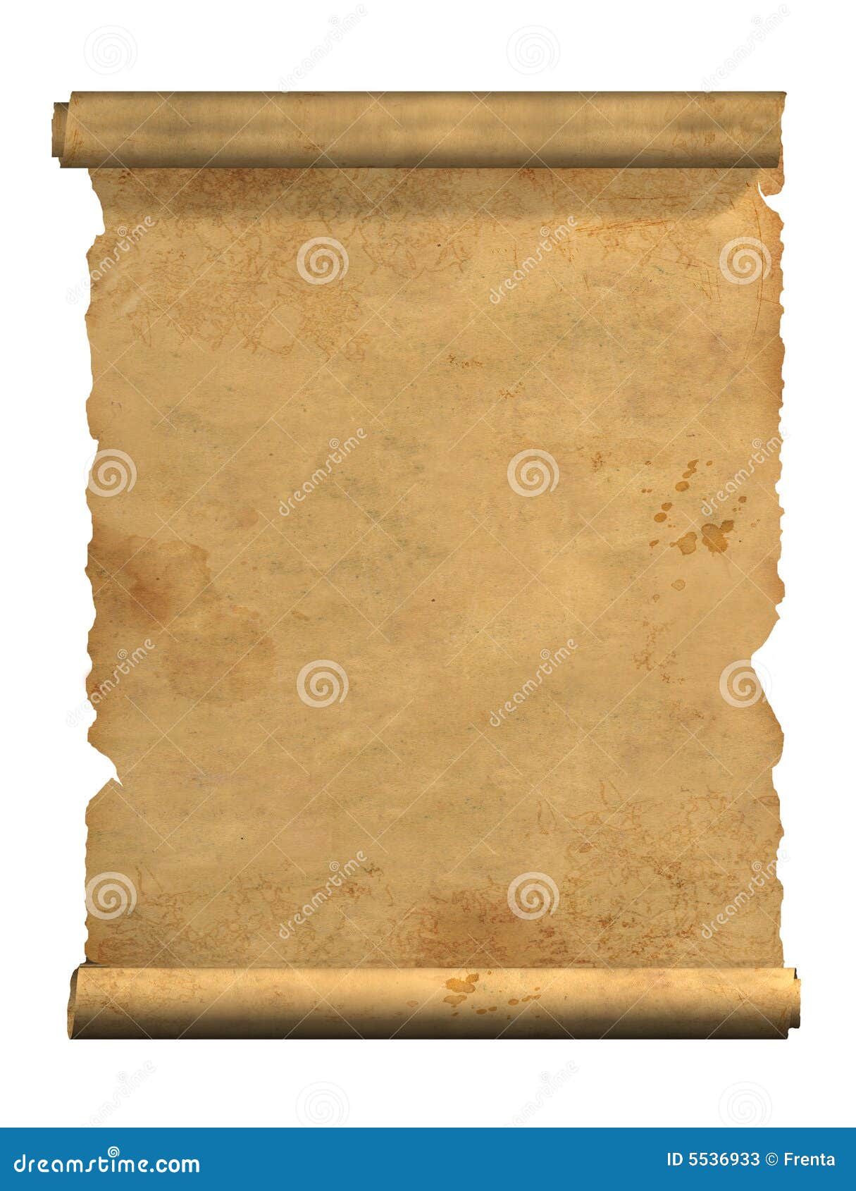 Rol van oud perkament stock afbeelding. Image of geïsoleerd - 5536933