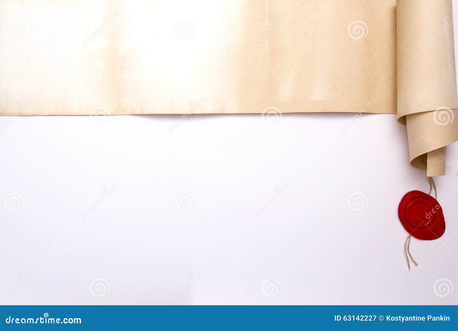 Rol Van Oud Perkament Met Wasverbinding Stock Afbeelding - Image of ...