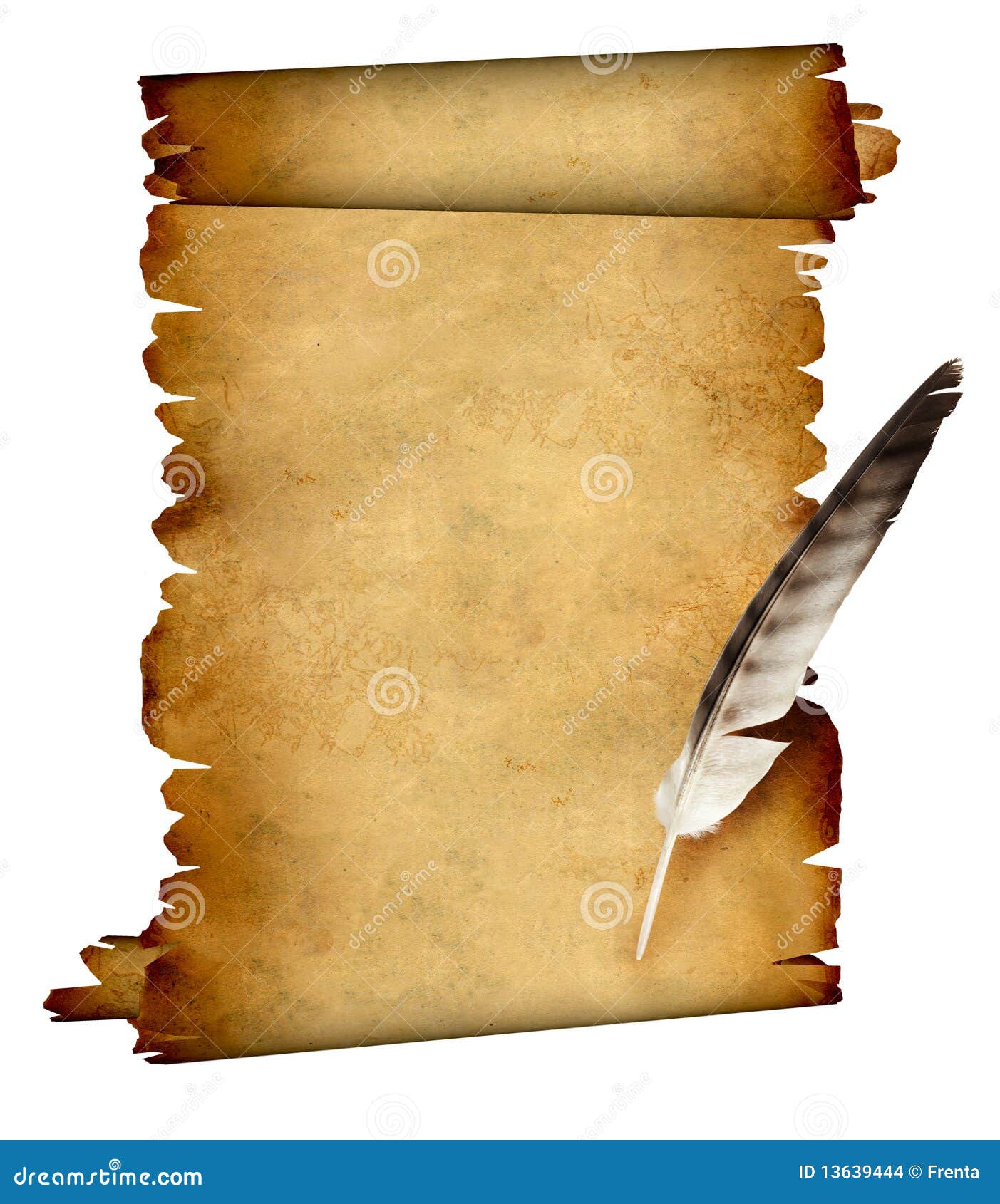Rol van perkament en veer stock illustratie. Afbeelding bestaande uit ...