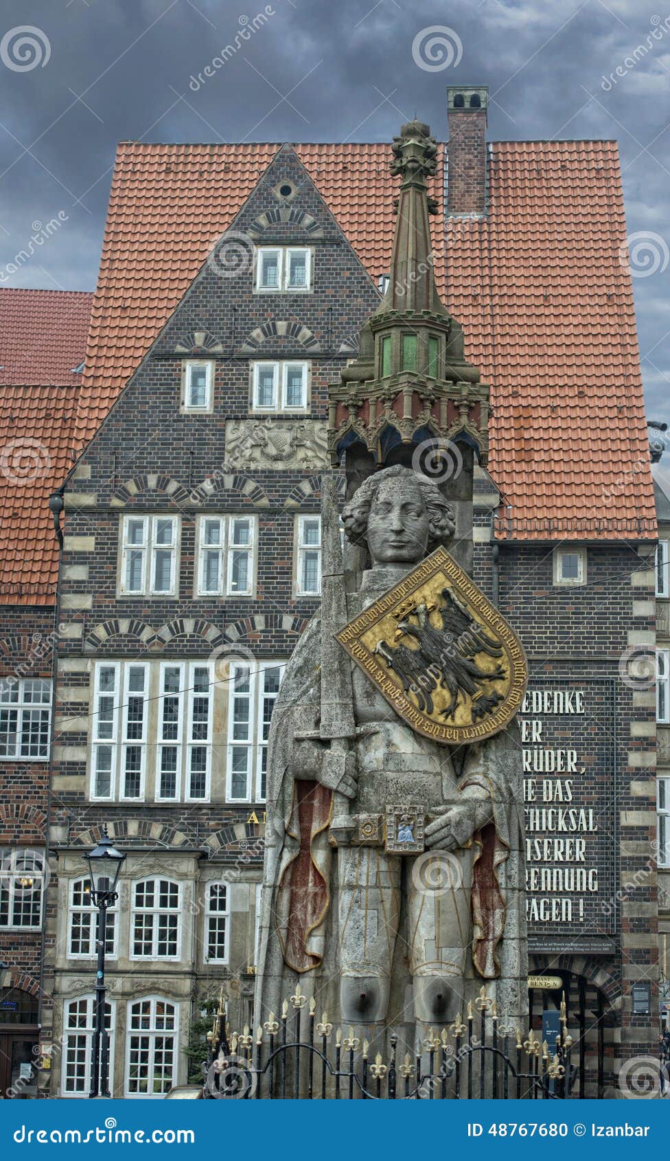 Roland bremen statue stock photo. Image of hero, germany - 48767680