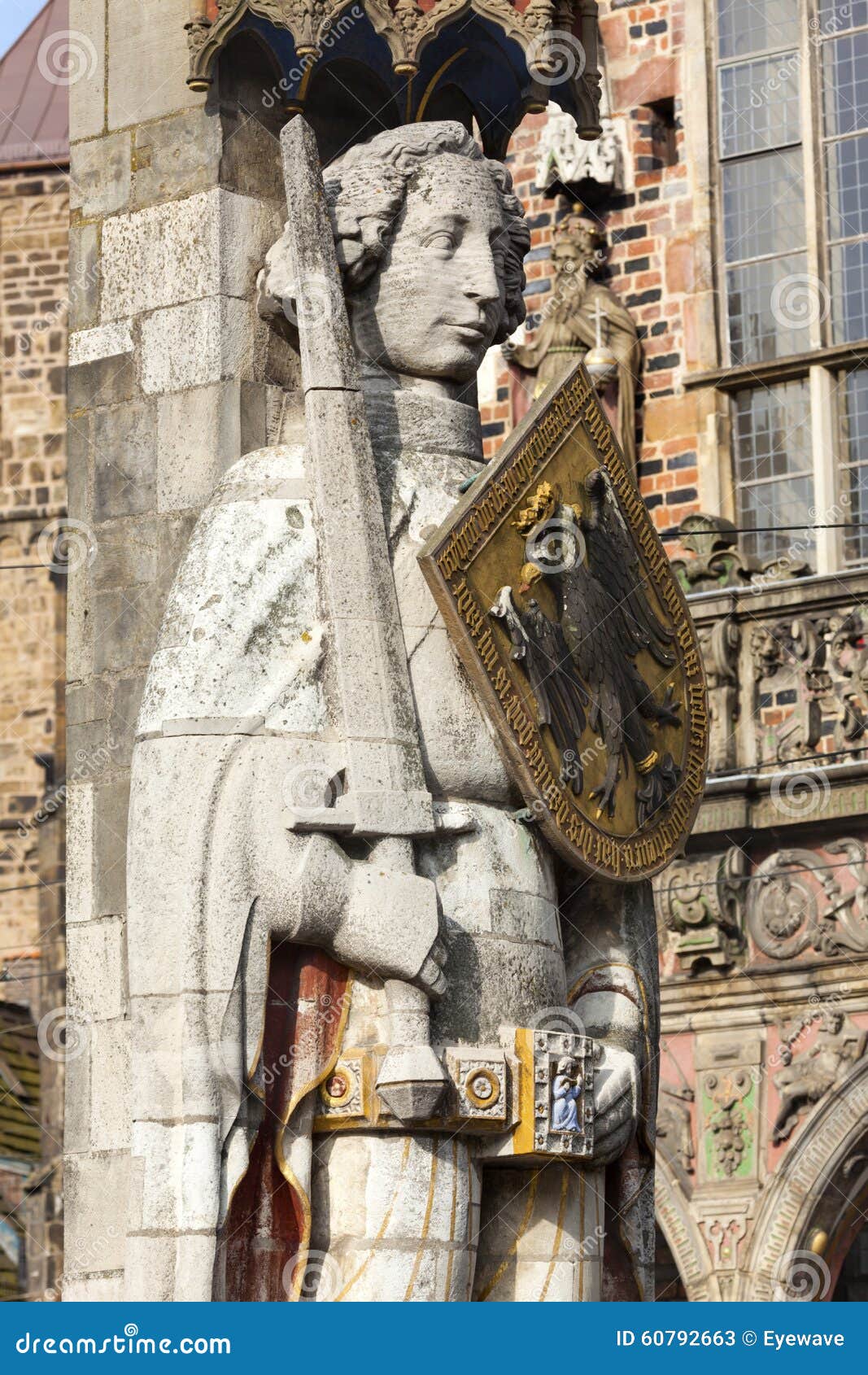 Roland statue at Bremen stock image. Image of bremen - 60792663