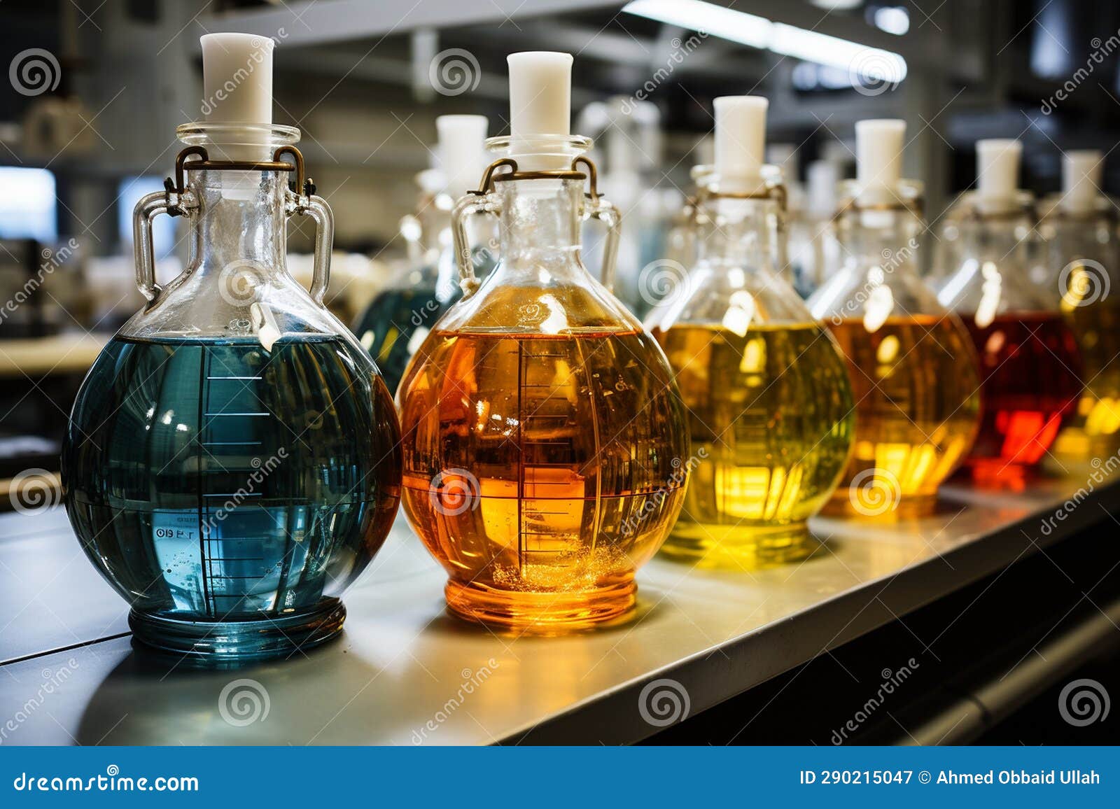 The Role of Flasks in Scientific Research. Generative by Ai Stock Image ...