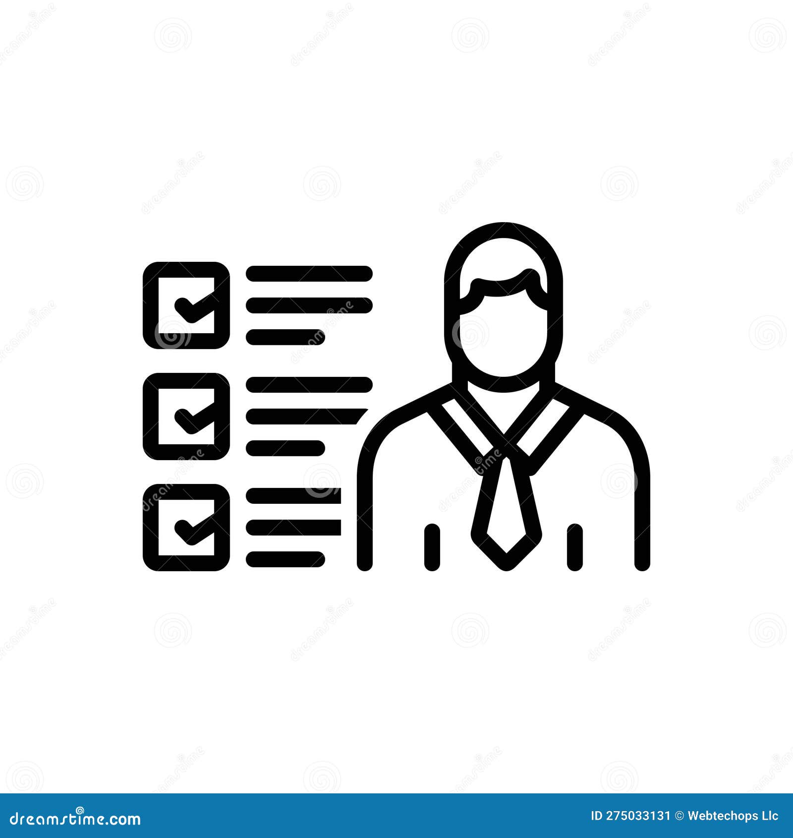 Black Line Icon for Role, Managerial and Employment Stock Vector ...