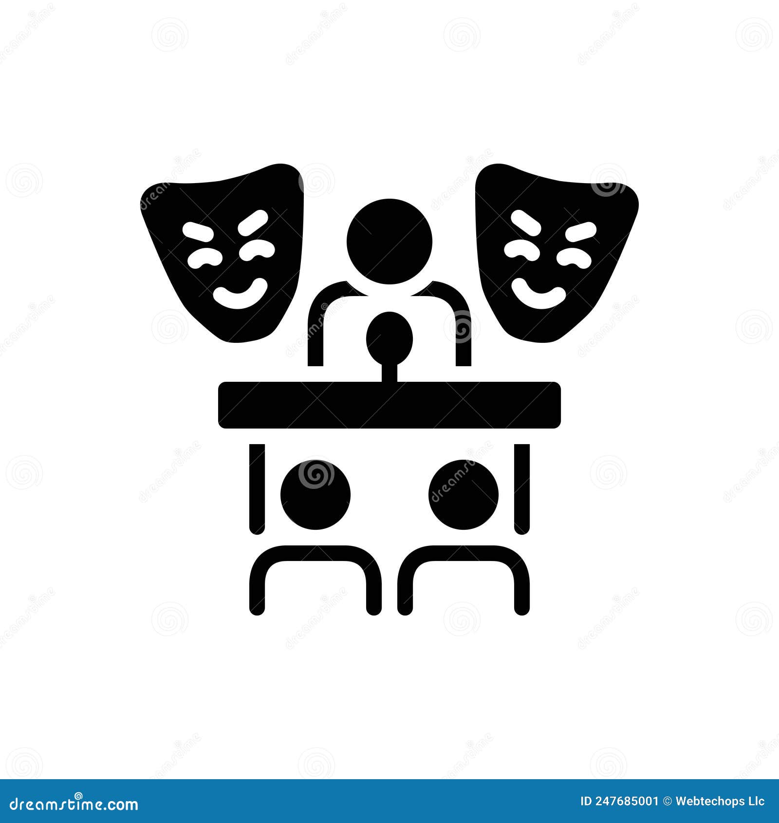 Black Solid Icon for Role, Prelude and Introduction Stock Vector ...