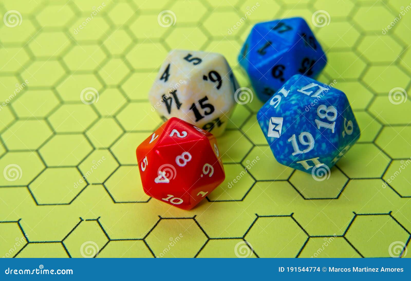 Role-playing Board with Several Colored Dice Stock Photo - Image of ...