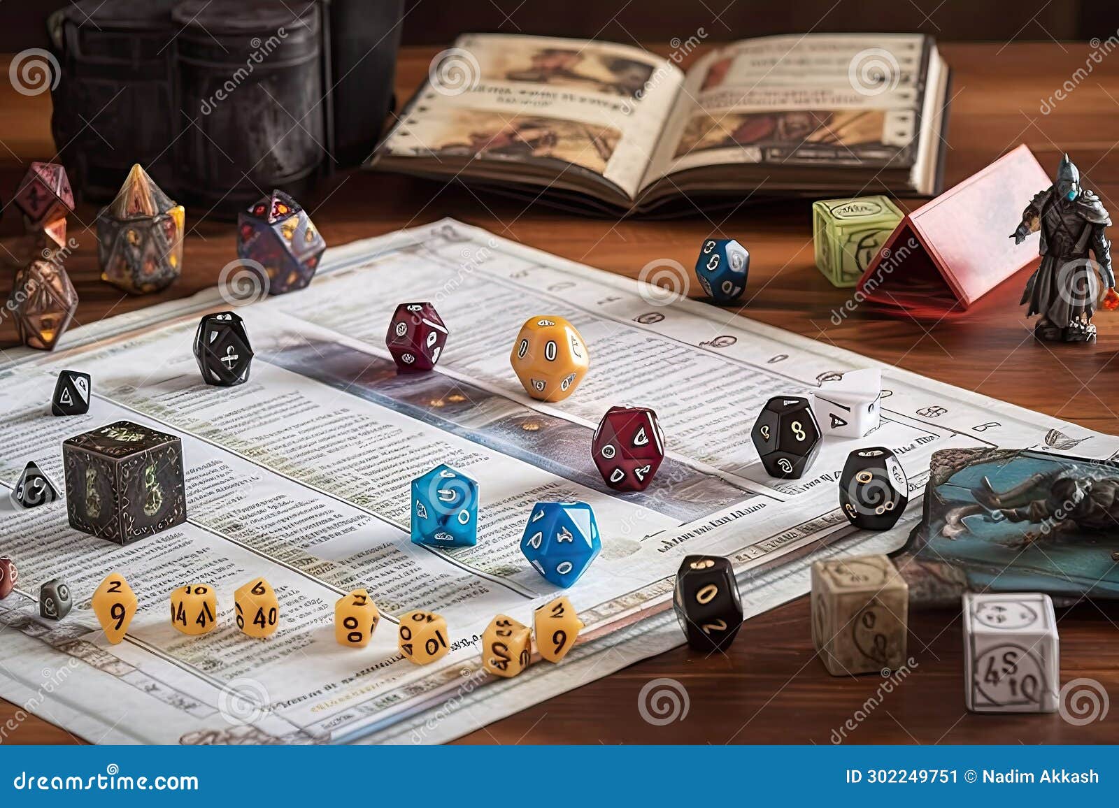 Role Playing Game Set Ces, Board, Cards, Character Sheet Book RPG ...