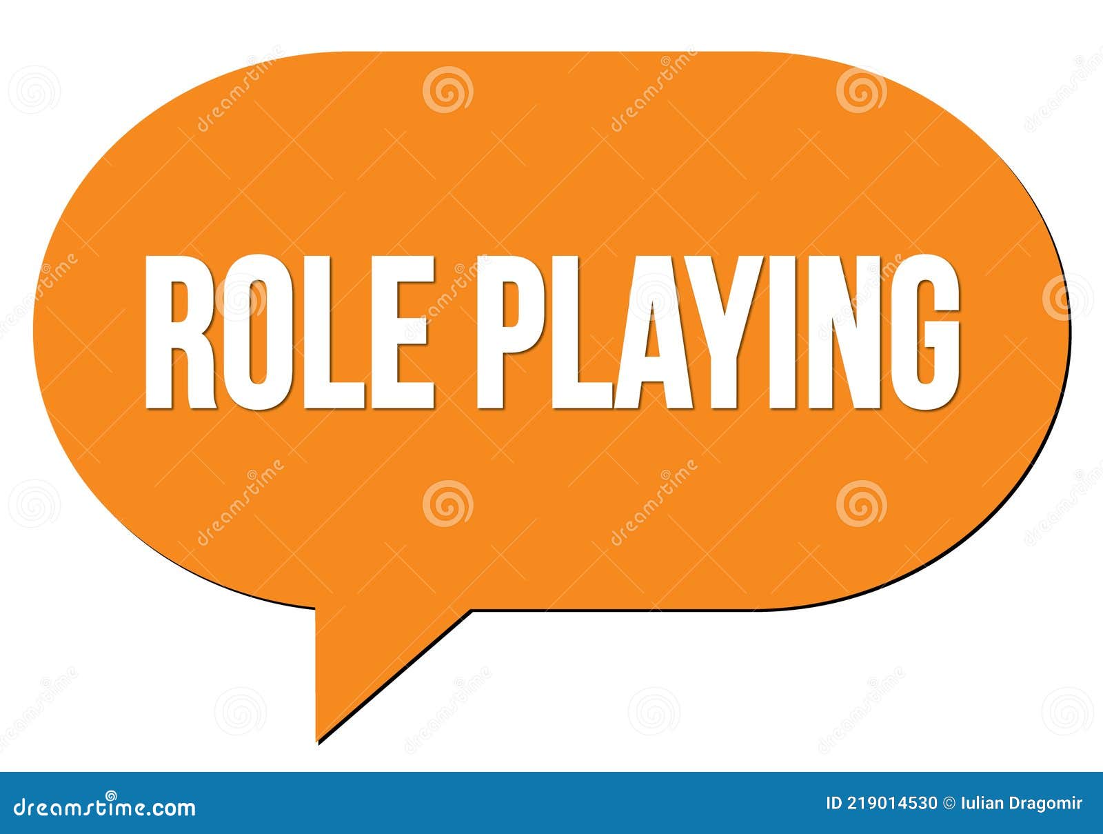 ROLE PLAYING Text Written in an Orange Speech Bubble Stock Illustration ...