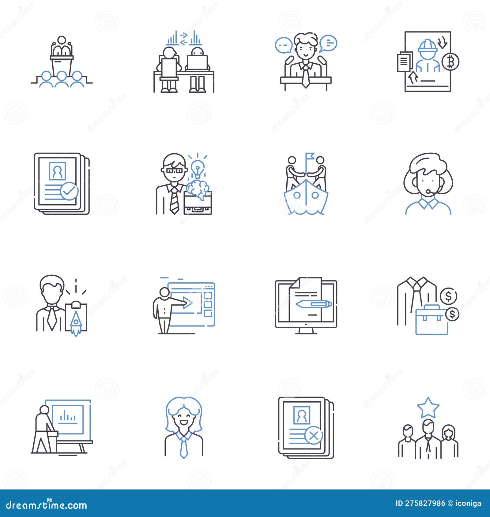 Role Pursuing Line Icons Collection. Leadership, Responsibility ...