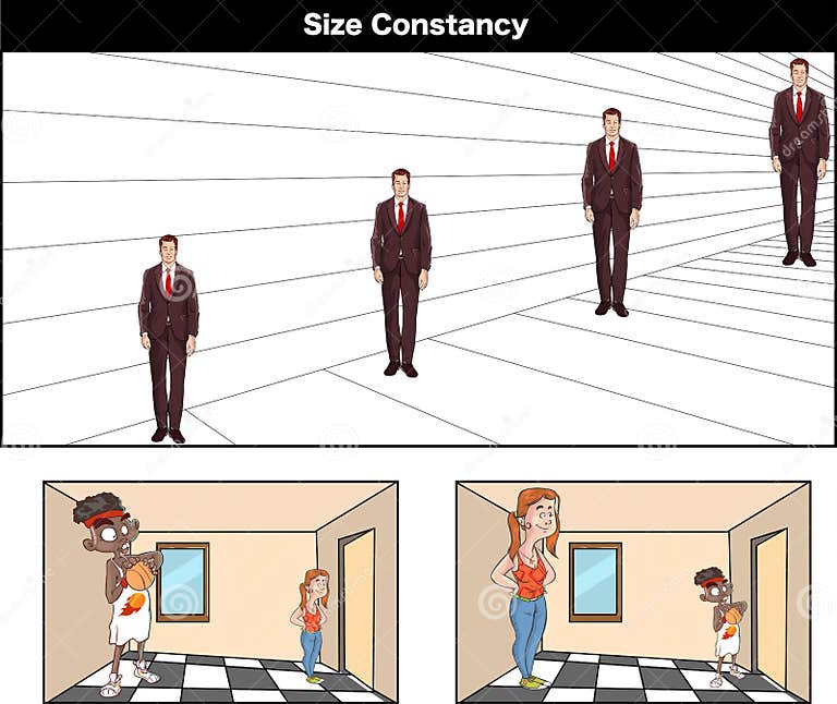 Role of Size Constancy in Perception Illustration Stock Vector ...