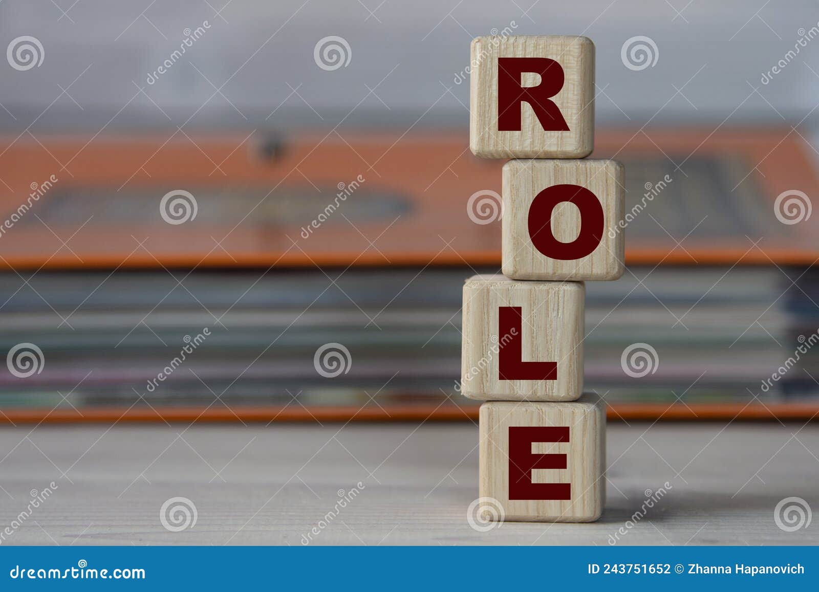 ROLE - Word on Wooden Cubes on the Background of a Folder with ...