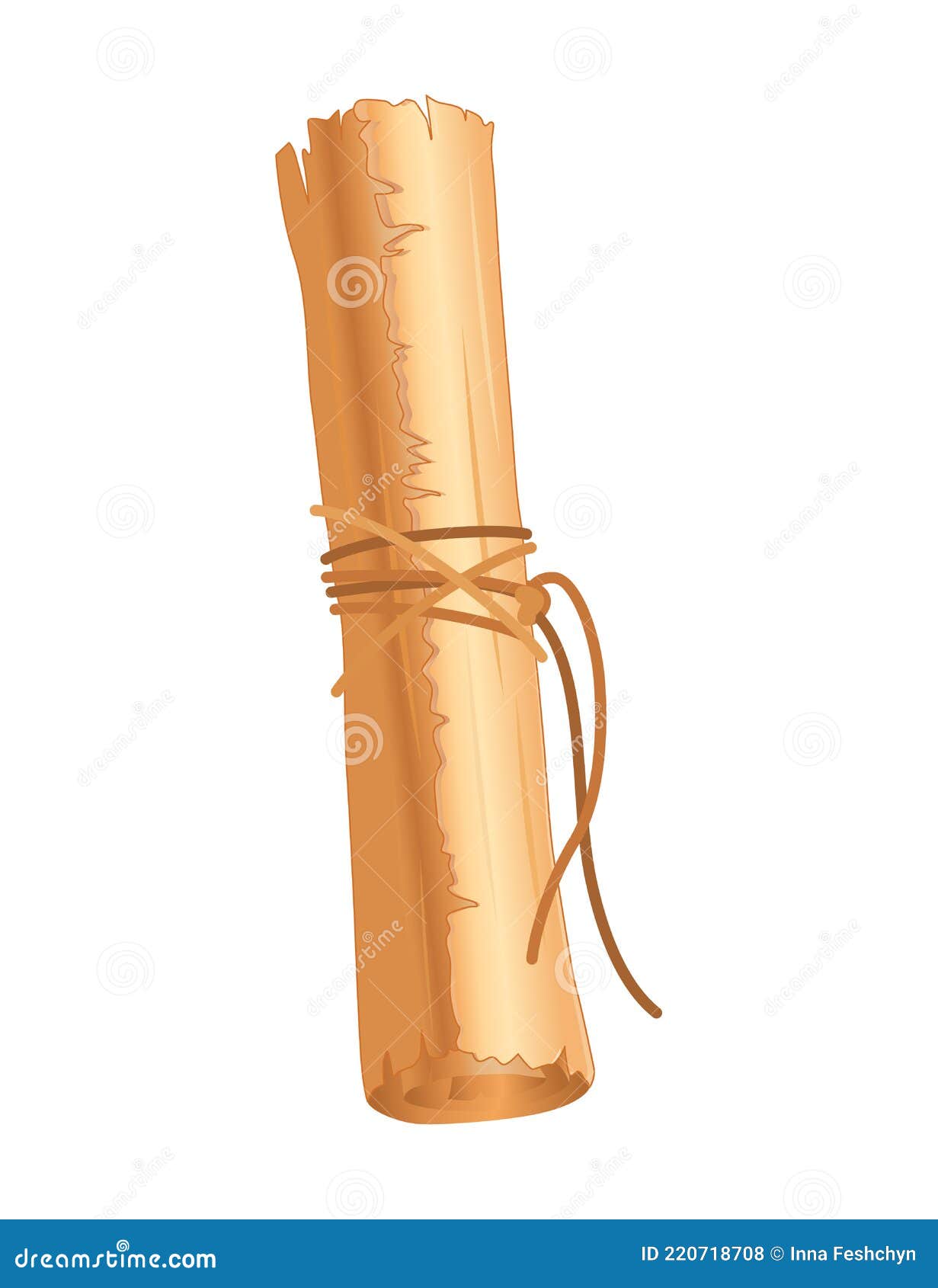 Roled Old Paper Scroll. Ancient Manuscript or Obsolete Papyrus. Banner ...