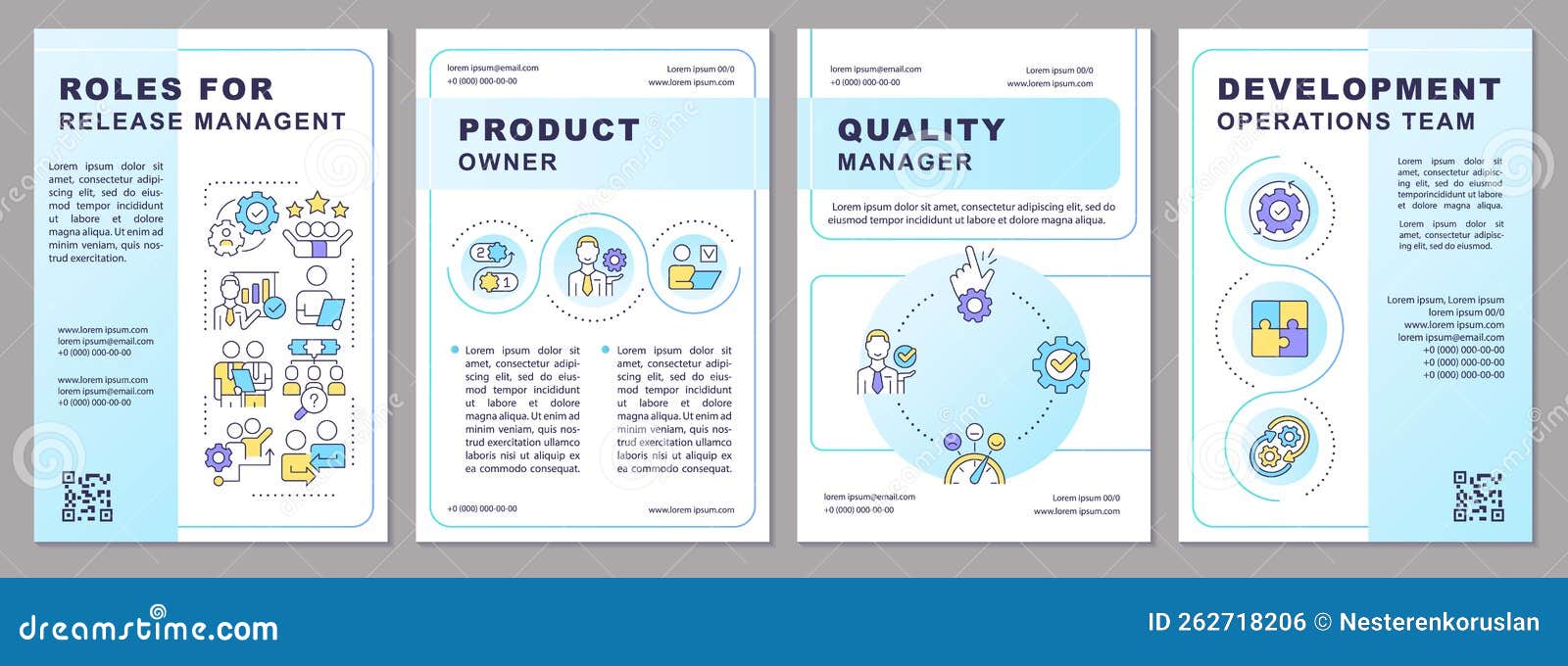 Roles for Release Team Work Brochure Template Stock Vector ...