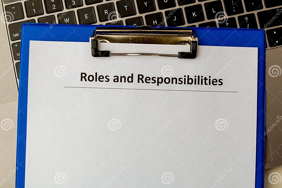 Roles and Responsibilities Document in the Tablet at the Laptop on the ...